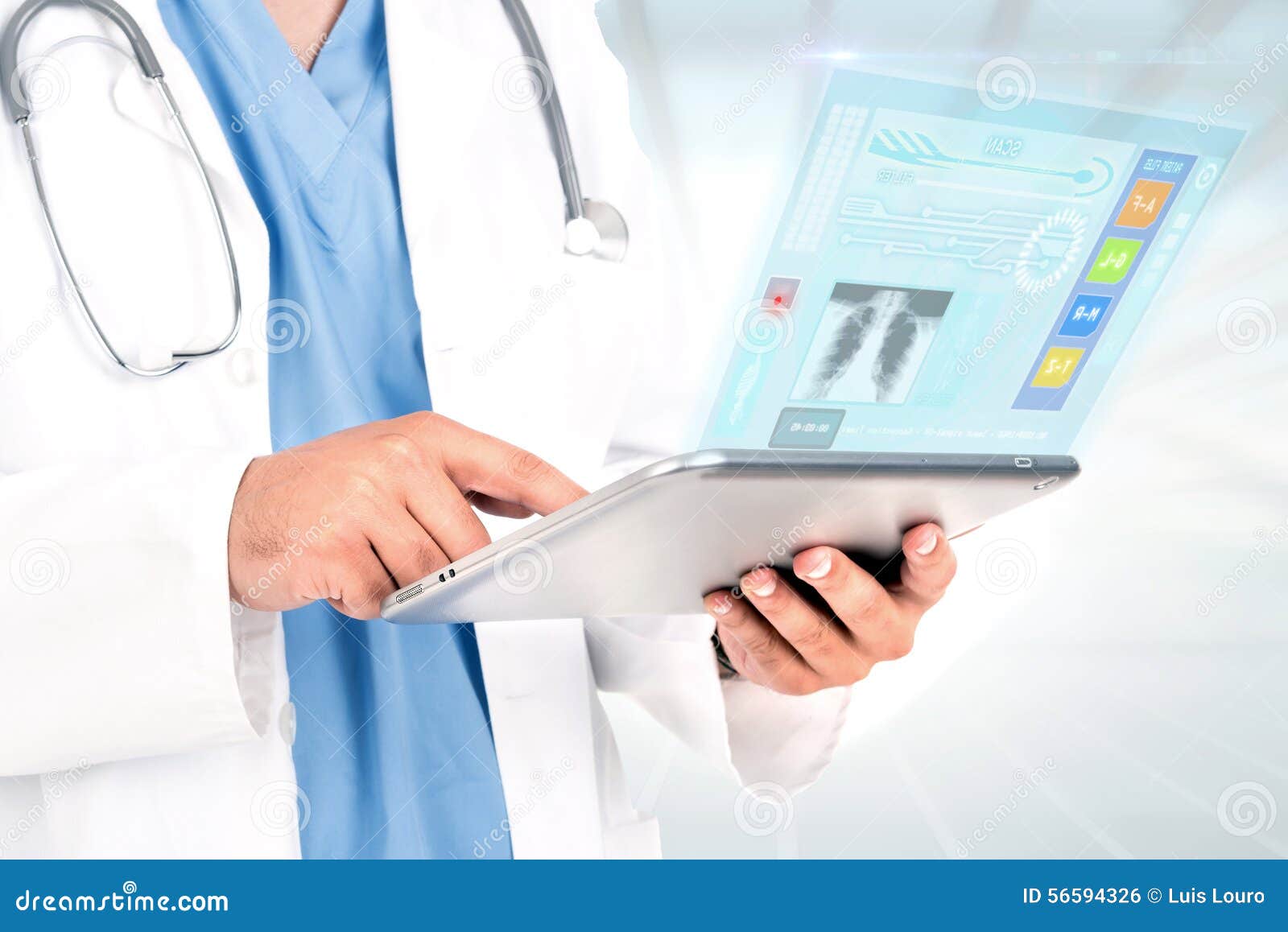 Doctor with tablet stock photo. Image of disease, medic - 56594326