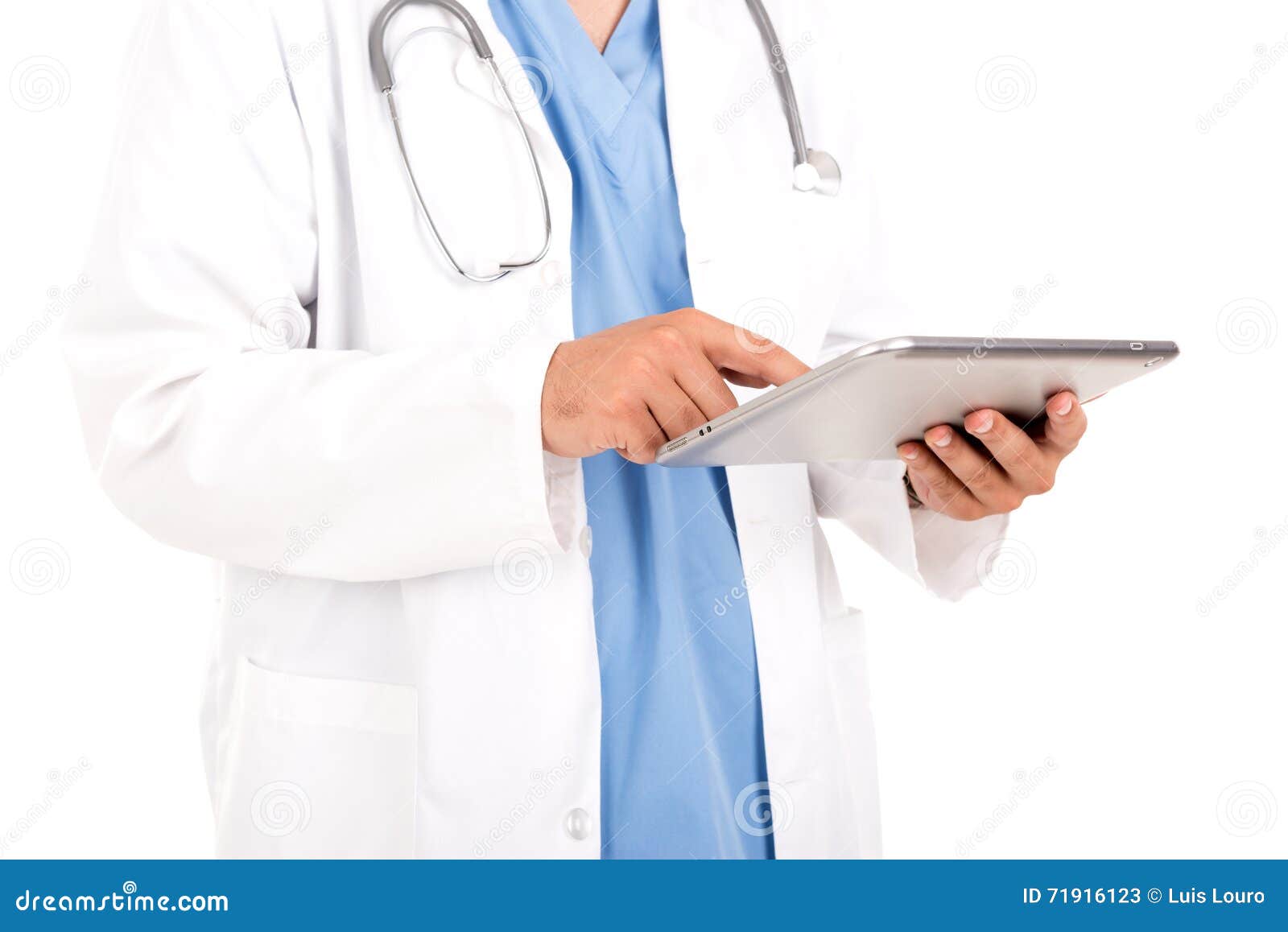 Doctor with tablet stock image. Image of practitioner - 71916123