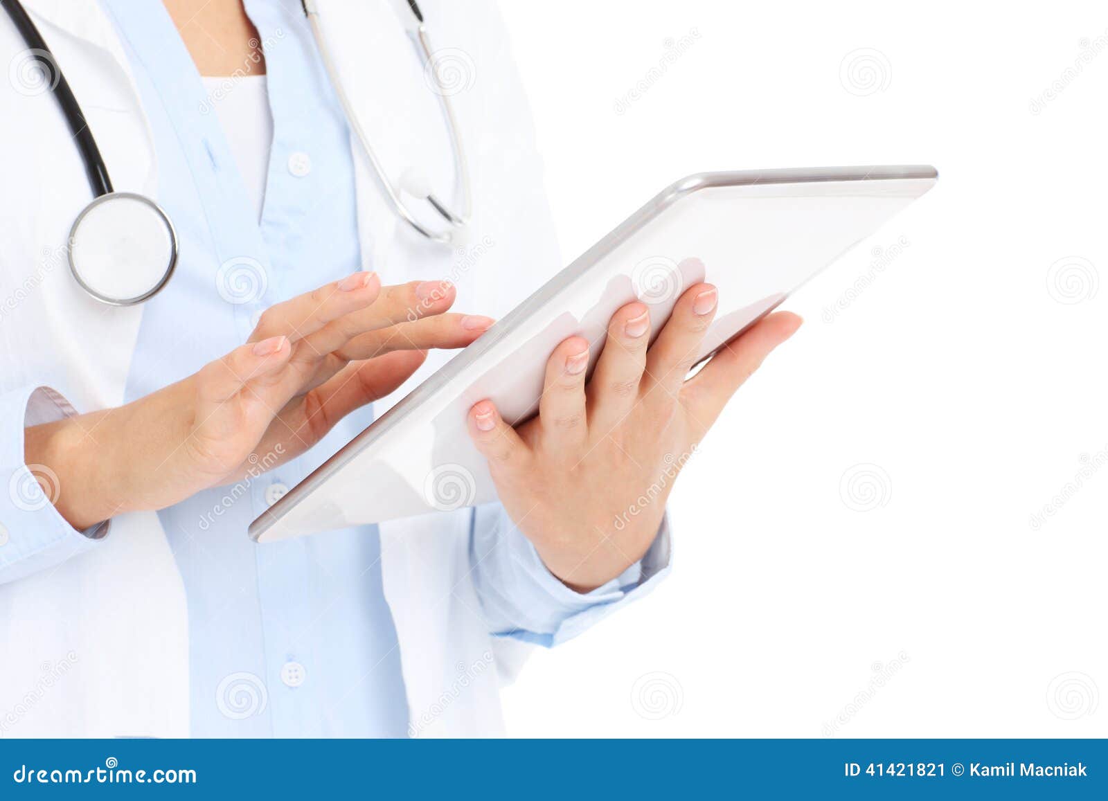 Doctor with tablet stock image. Image of clinic, display - 41421821