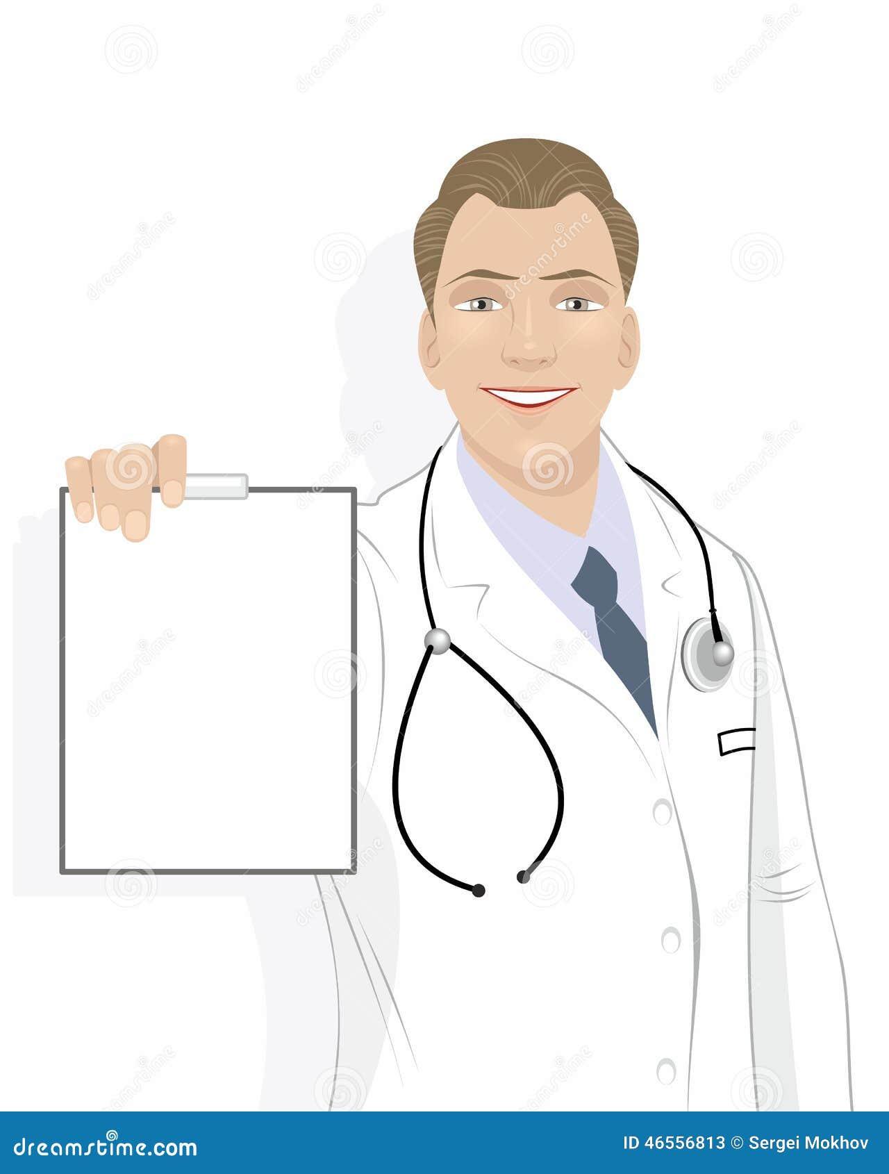 Doctor with tablet stock vector. Illustration of people - 46556813