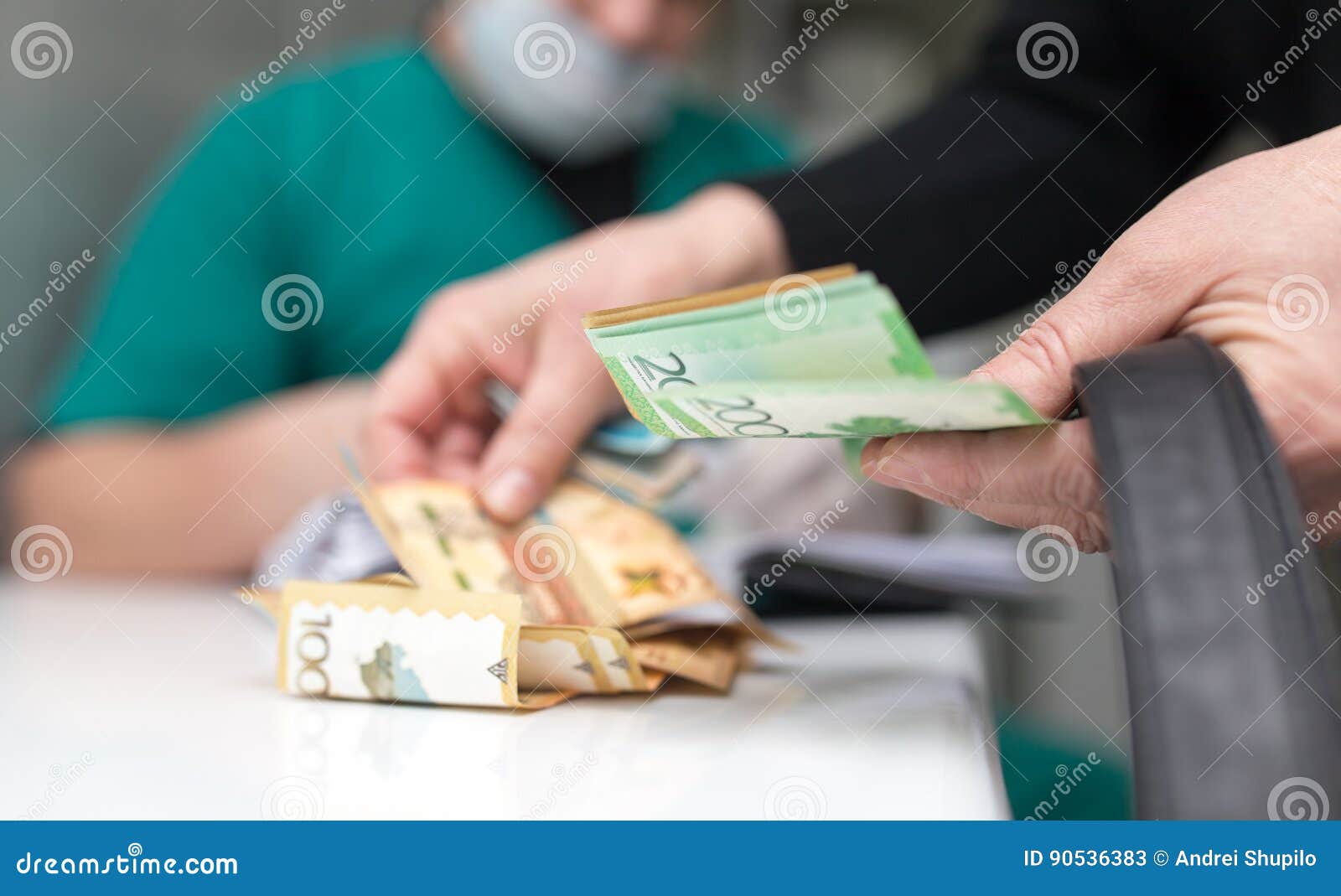 The Doctor Takes Money from the Patient Stock Image - Image of people ...