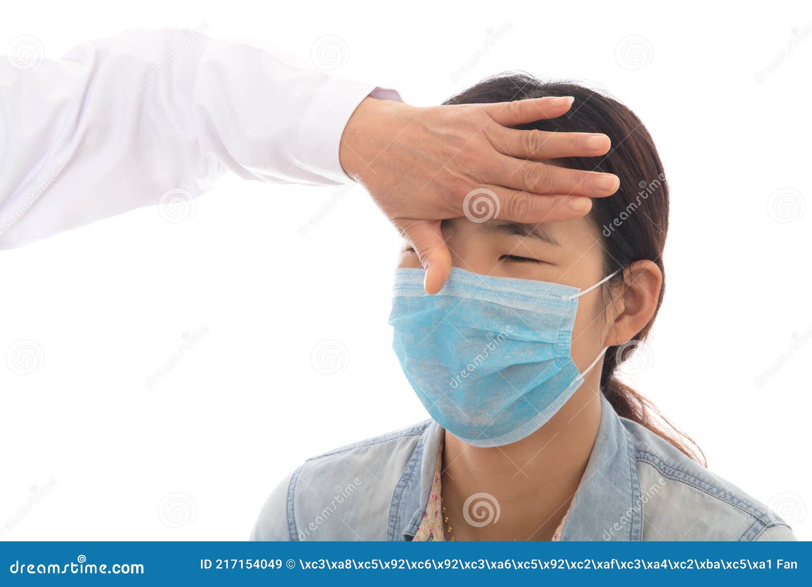 The Doctor Takes the Patient`s Temperature with His Hands Stock Image ...