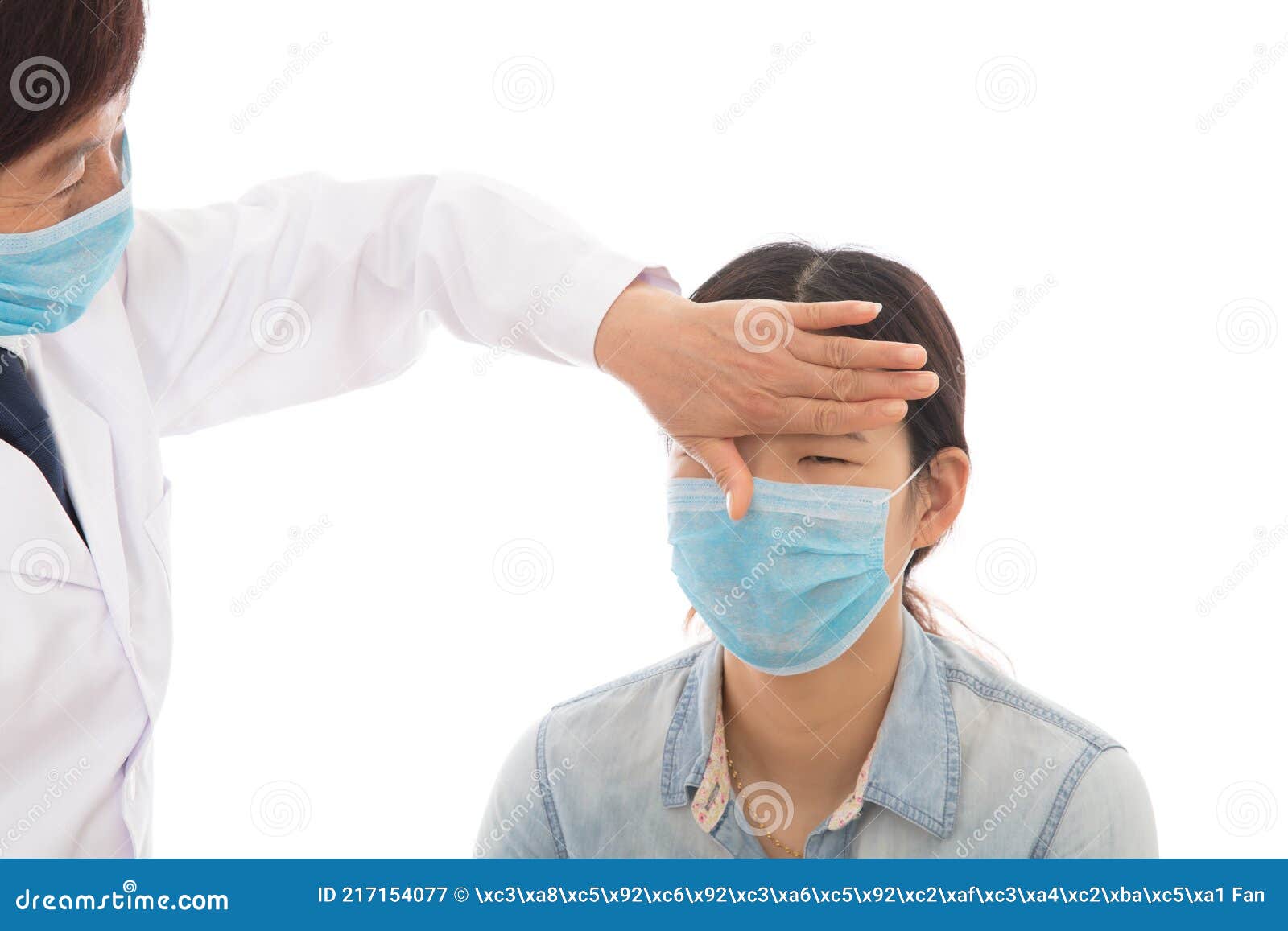The Doctor Takes the Patient`s Temperature with His Hands Stock Image ...