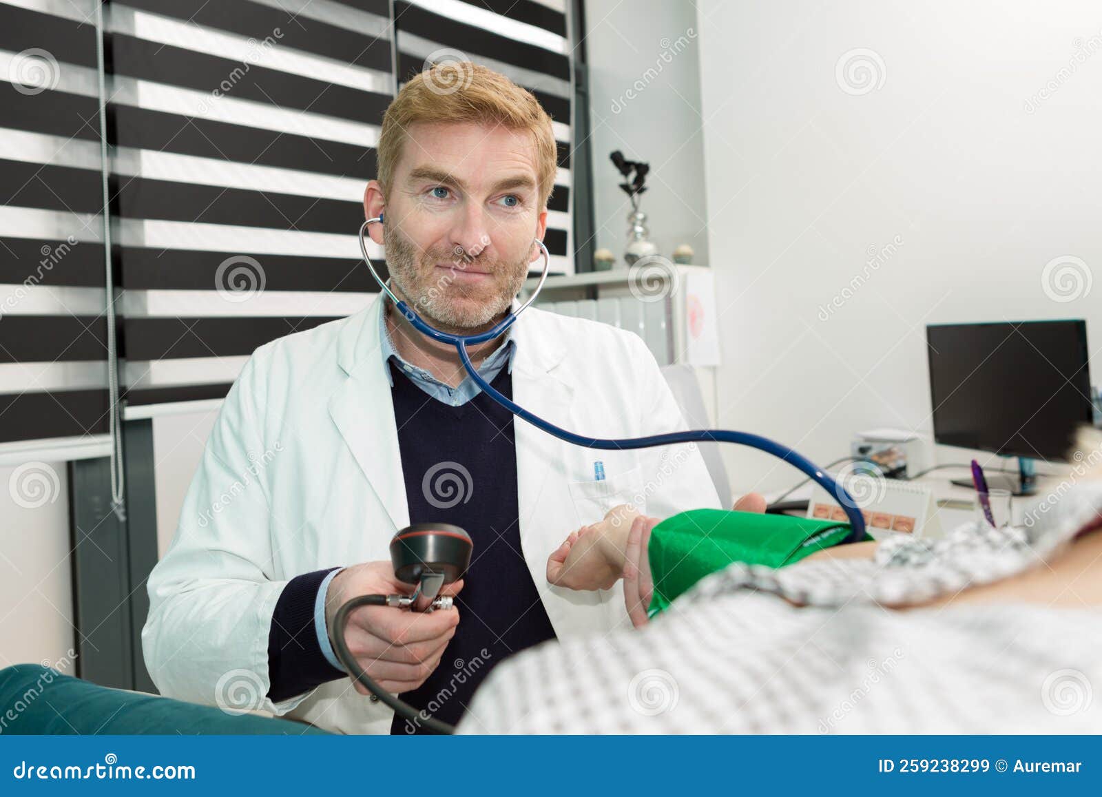 Doctor Takes Pressure Off Patient Stock Image - Image of pressure ...