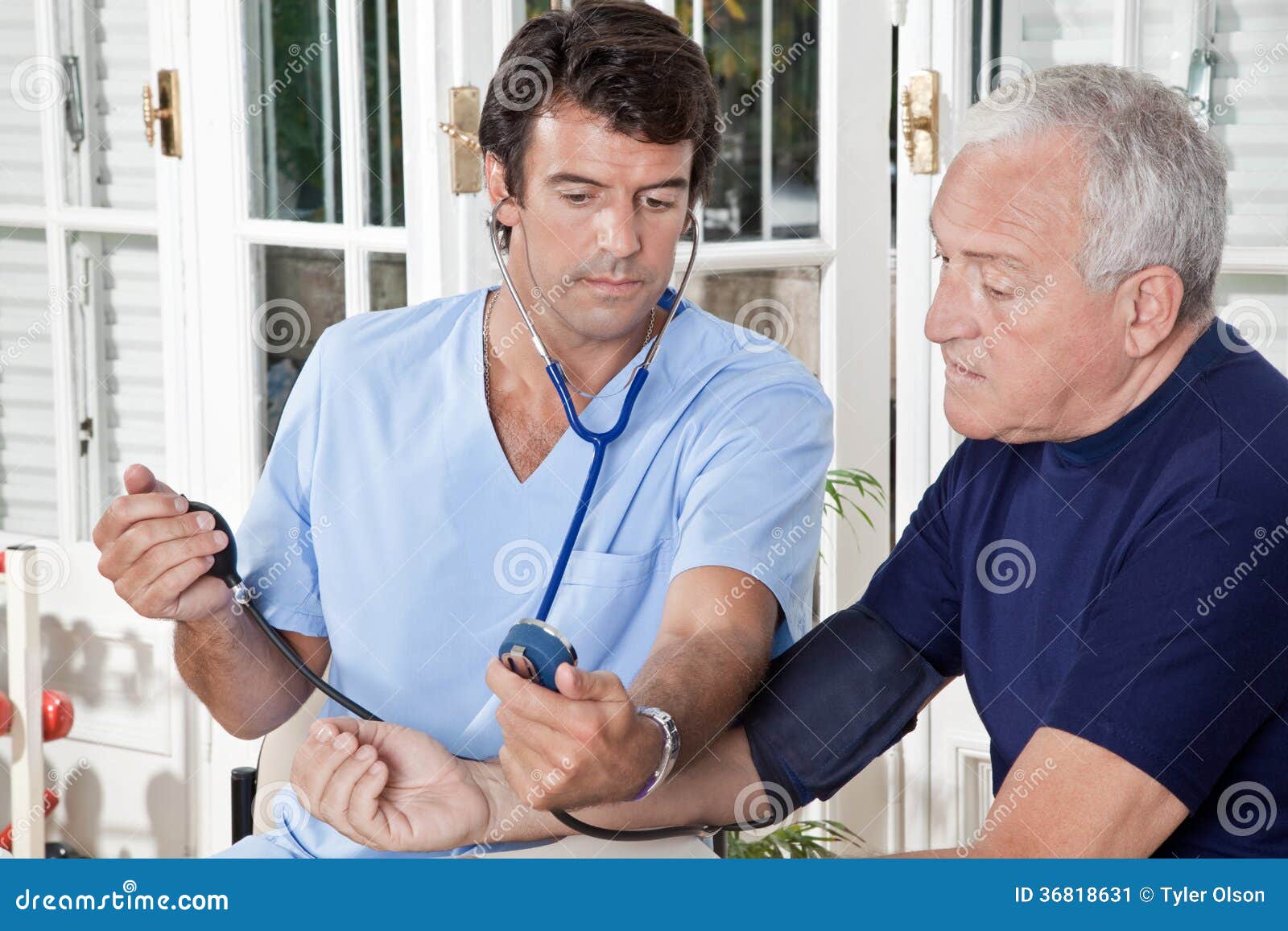 Doctor Taking the Blood Pressure Stock Image - Image of listen, blood ...