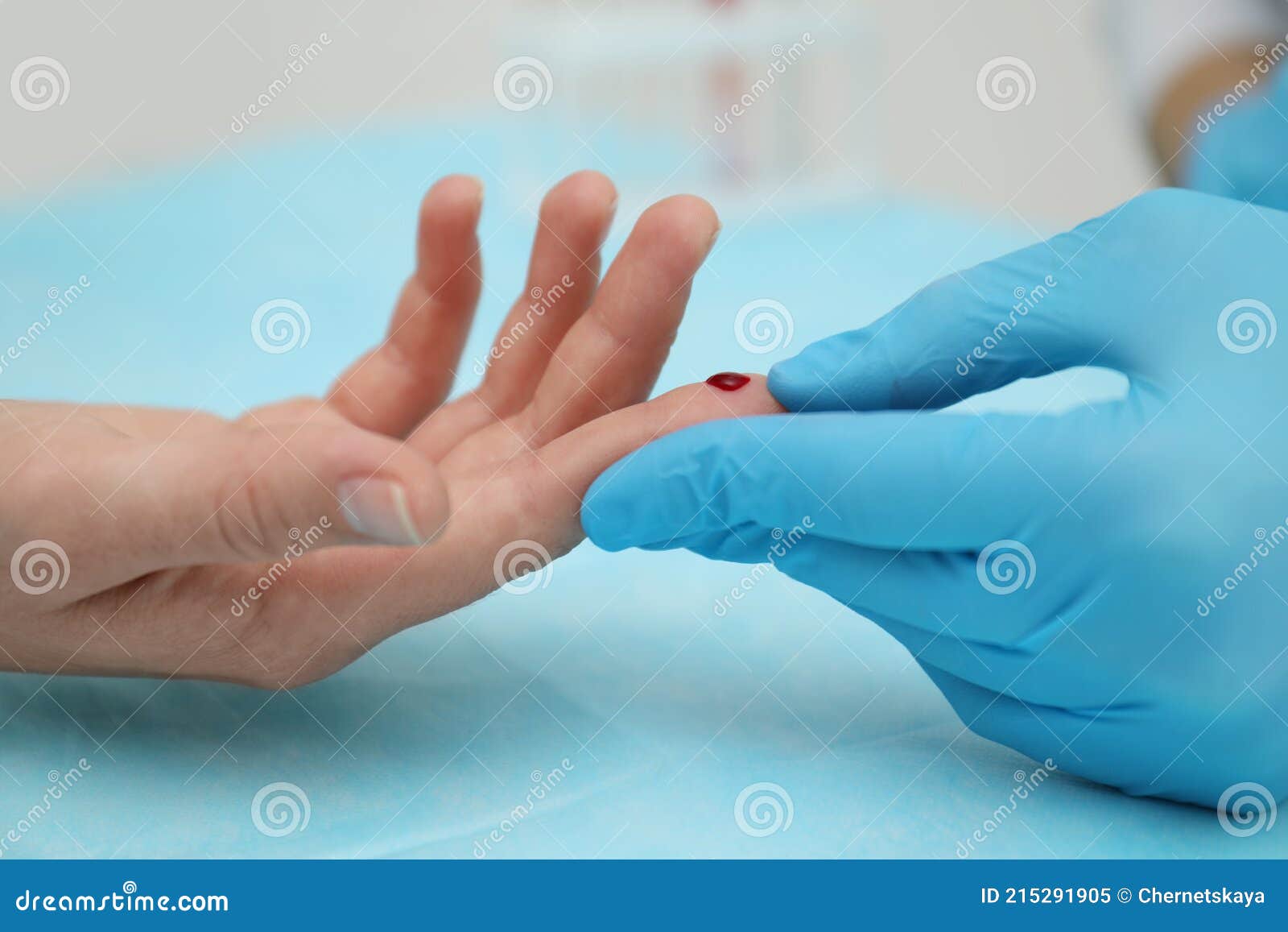 Doctor Taking Blood Sample from Patient`s Finger at Table, Closeup ...