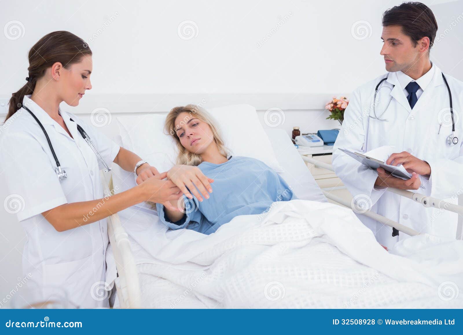 Doctor Taking Heartbeat of a Patient Stock Photo - Image of caring ...