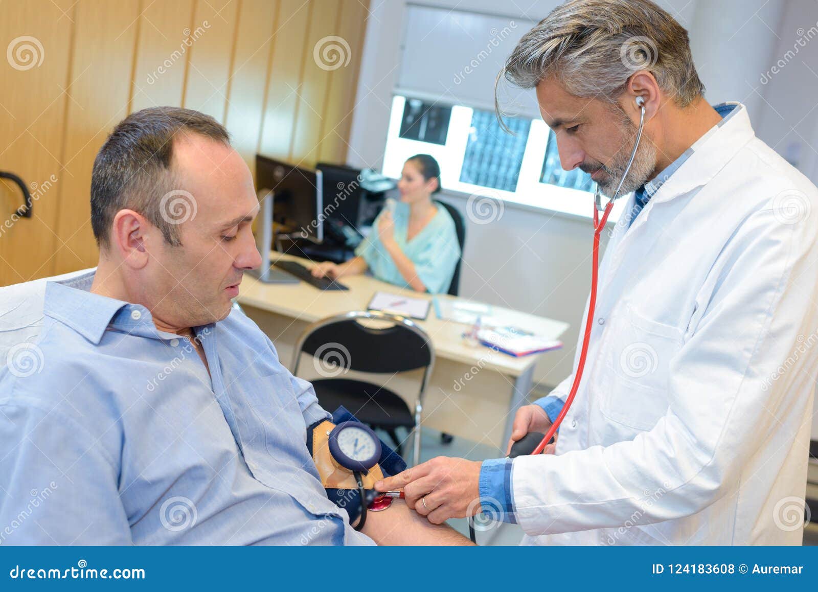 Doctor Taking Man`s Blood Pressure Stock Photo - Image of rate, blood ...