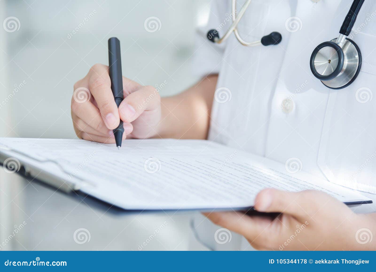 Doctor Taking Note on Checklist Paper. Stock Photo - Image of care ...