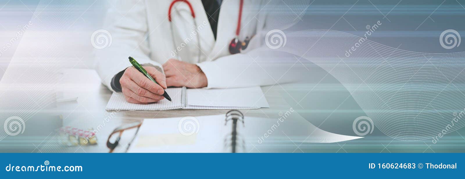 Doctor Taking Notes; Panoramic Banner Stock Image - Image of background ...