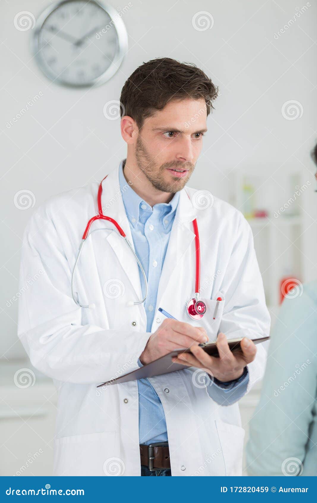 Doctor Taking Notes To Diagnose Patient Stock Image - Image of medicare ...