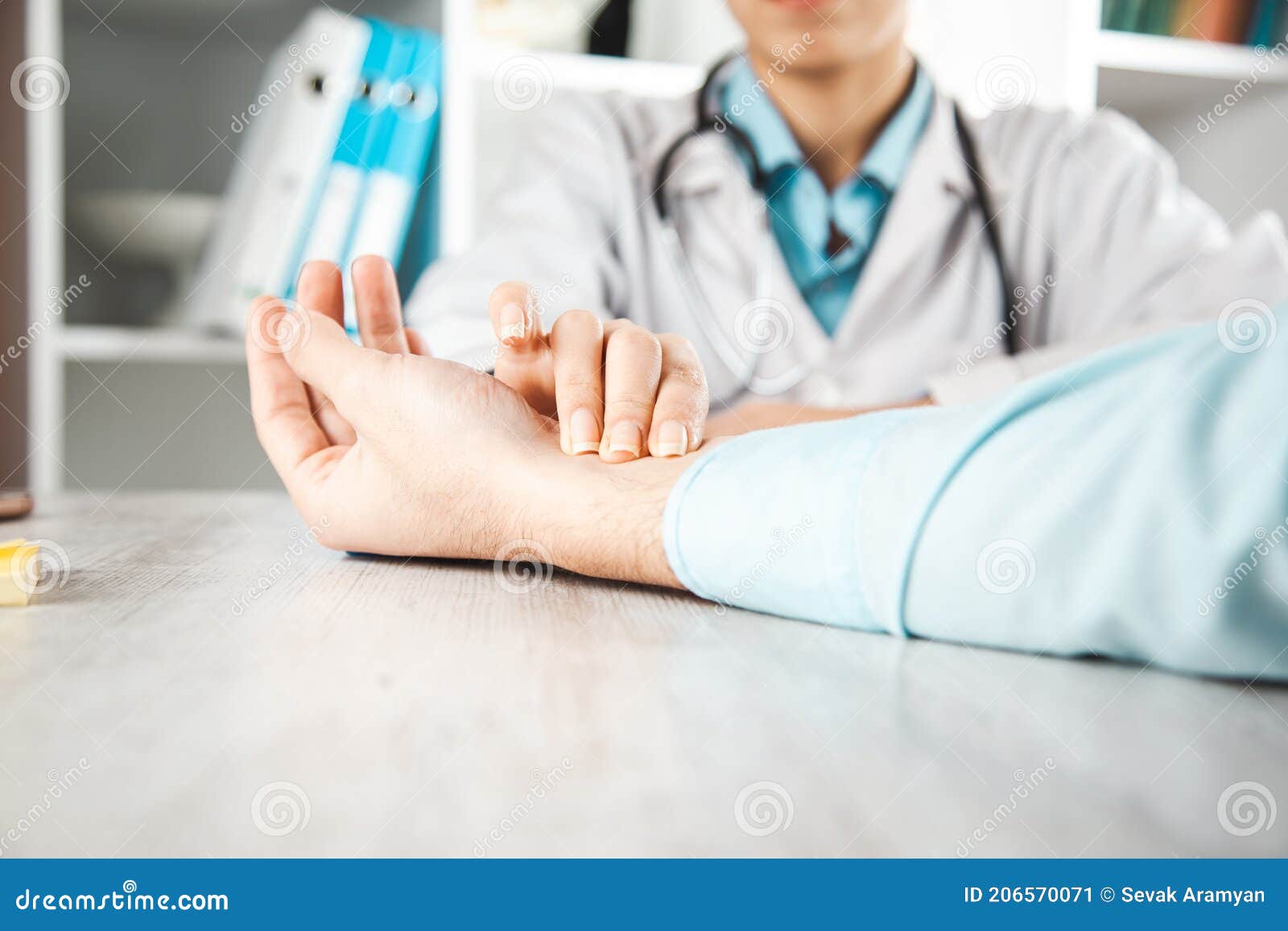 Doctor Taking Patient`s Pulse in Clinic Stock Image - Image of medical ...
