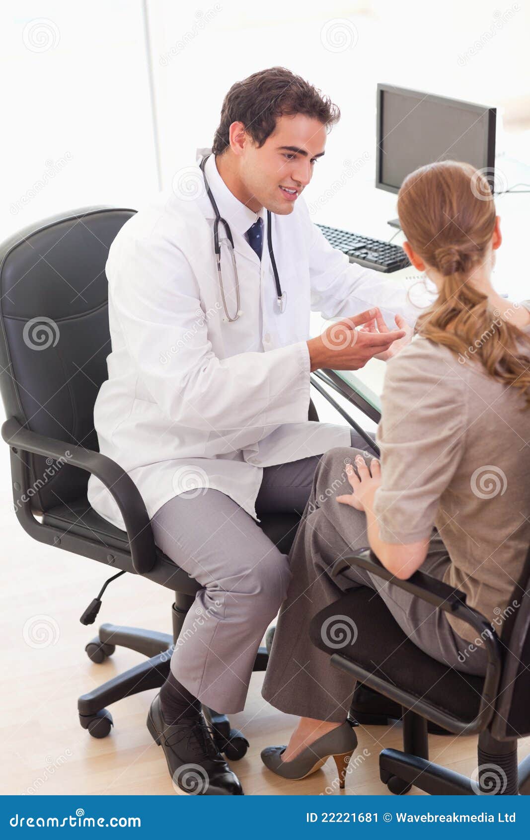 Doctor Talking with His Patient Stock Image - Image of people, measure ...