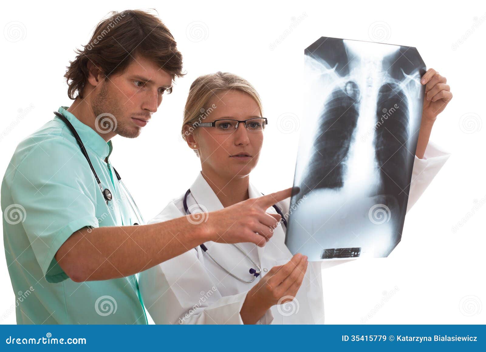Pulmonologist and Surgeon Watching Stock Image - Image of person ...