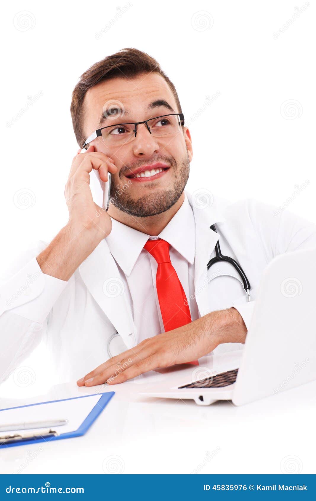 Doctor Talking on the Phone in the Office Stock Photo - Image of ...