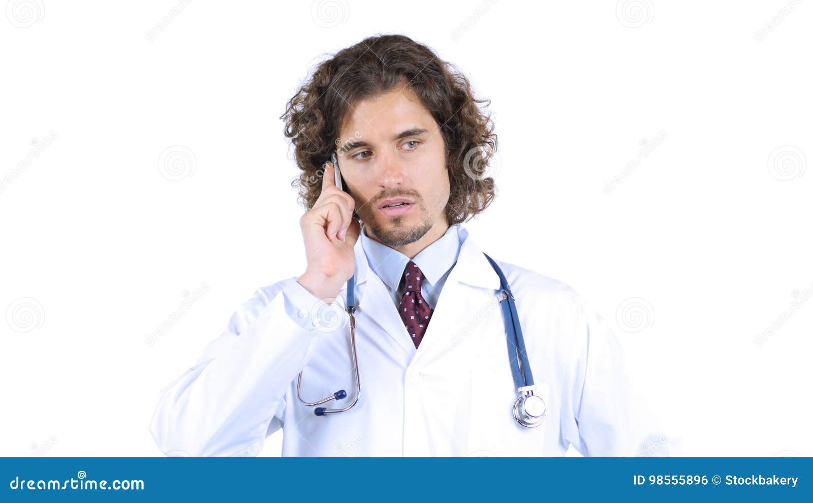 Doctor Talking on Smartphone Stock Photo - Image of mixed, physician ...