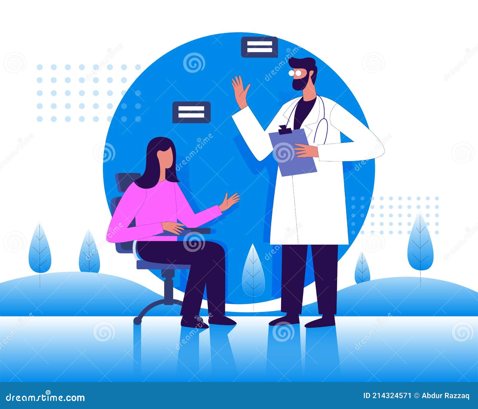 Doctor Talking To Patient Illustration Concept Vector Stock ...