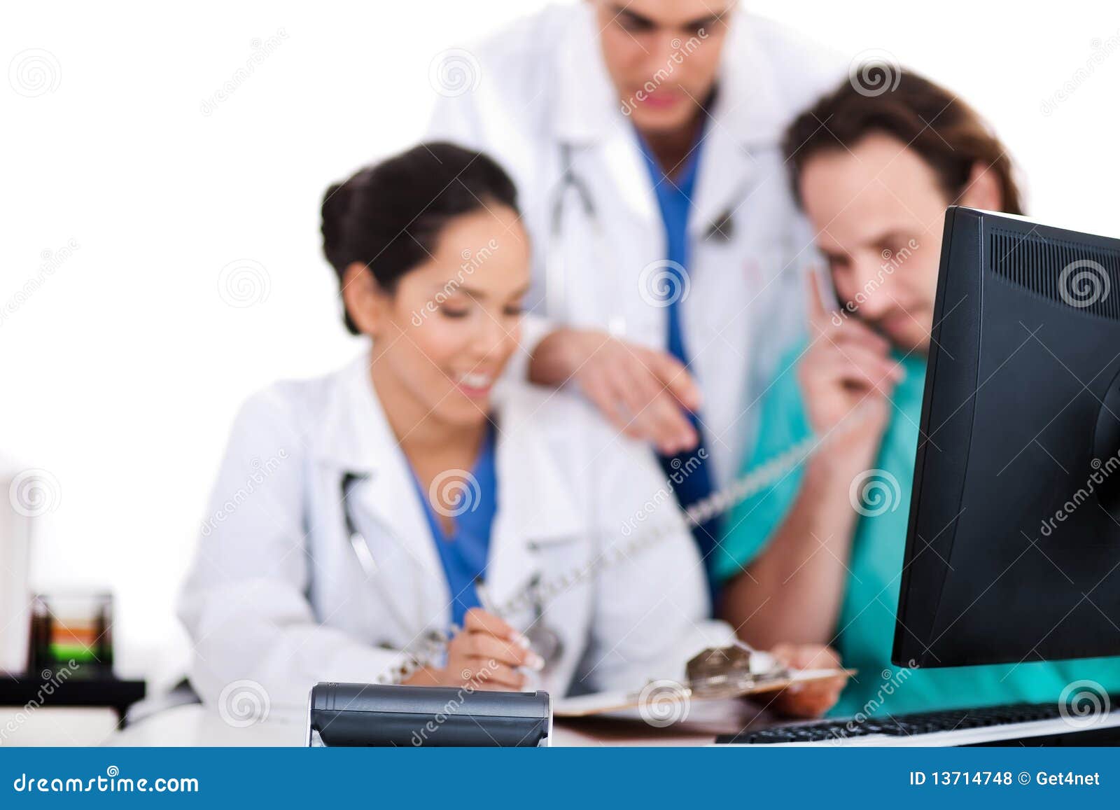 Doctor Team Making Discussion Over Phone Stock Photo - Image of ...