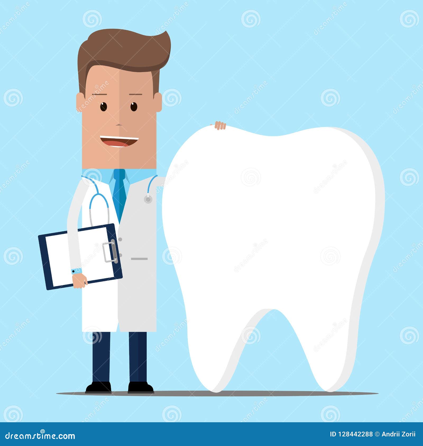 Doctor and Teeth , Dentist Concept. Vector Illustration Stock ...