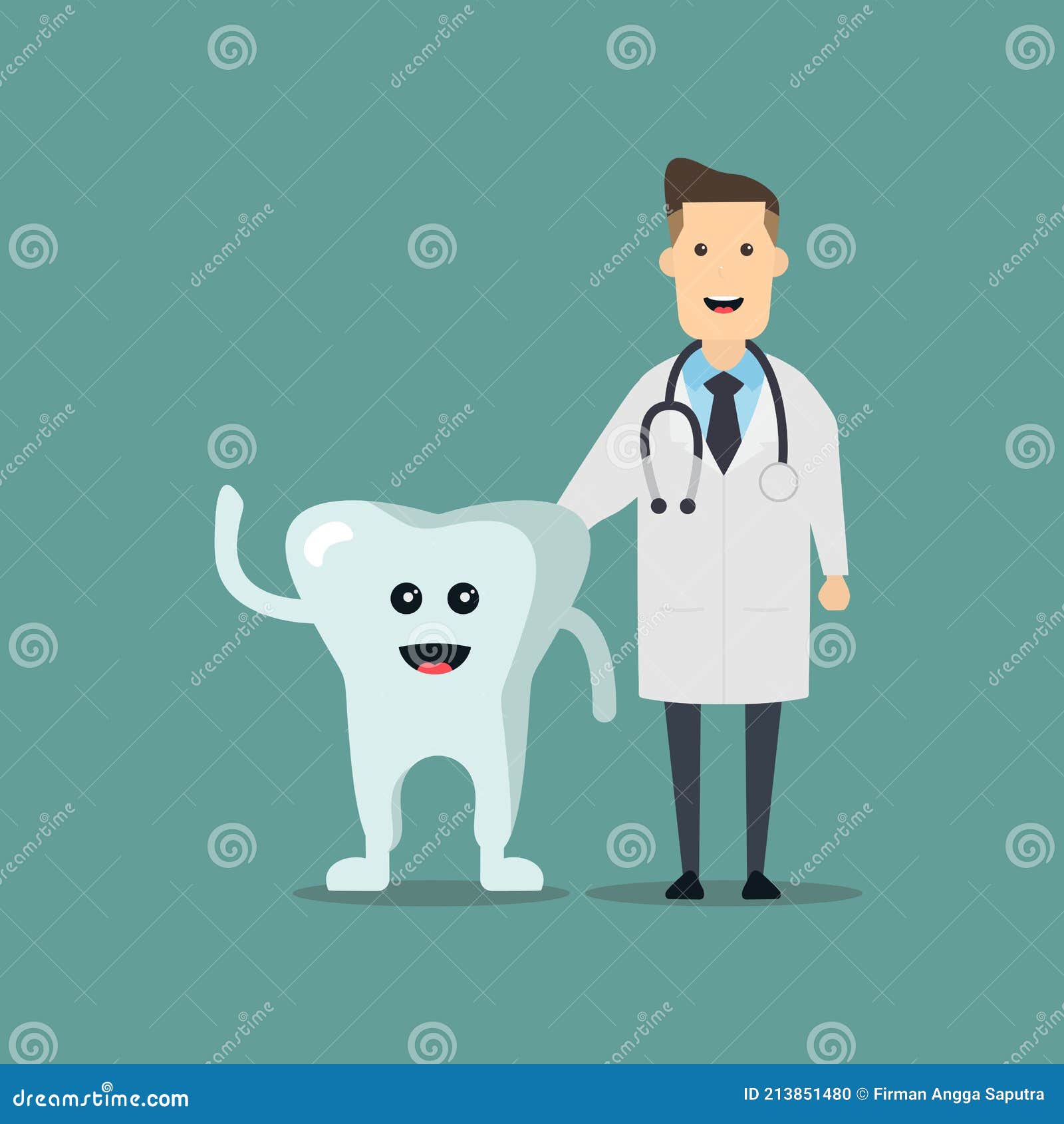 Doctor and Teeth Smiling Cartoon Stock Vector - Illustration of doctor ...