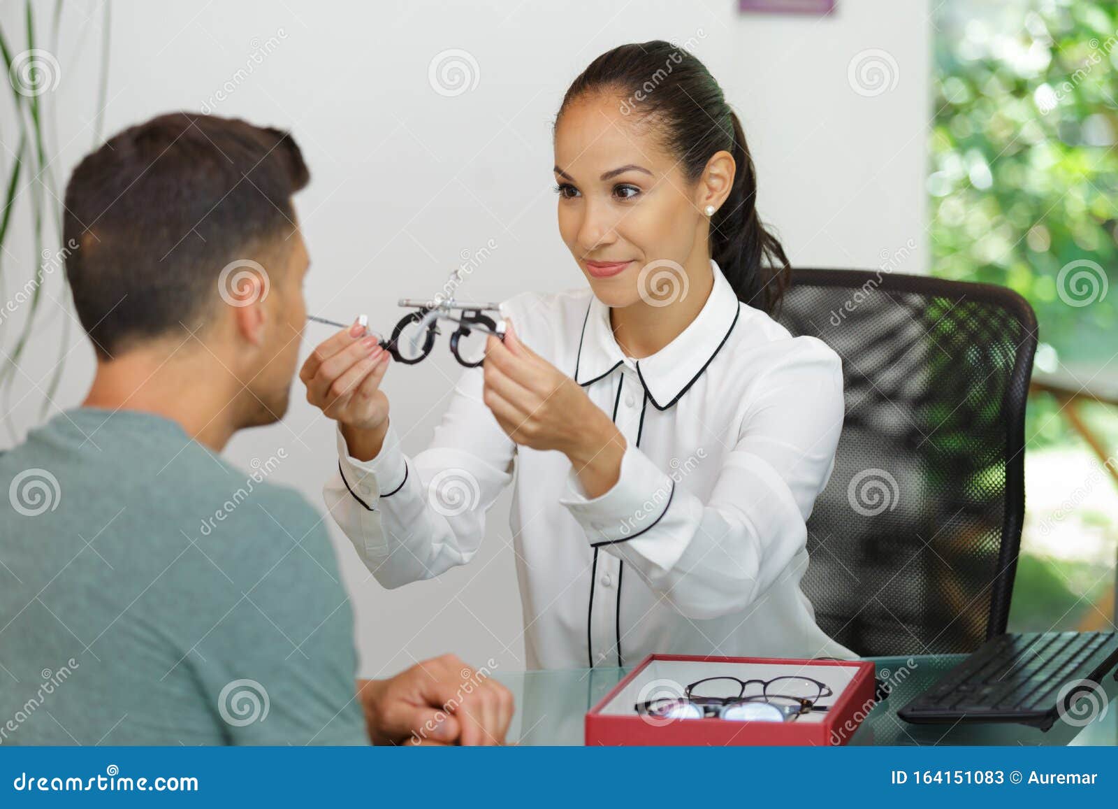 Doctor Testing Eyes Patients Stock Image - Image of patient, occupation ...