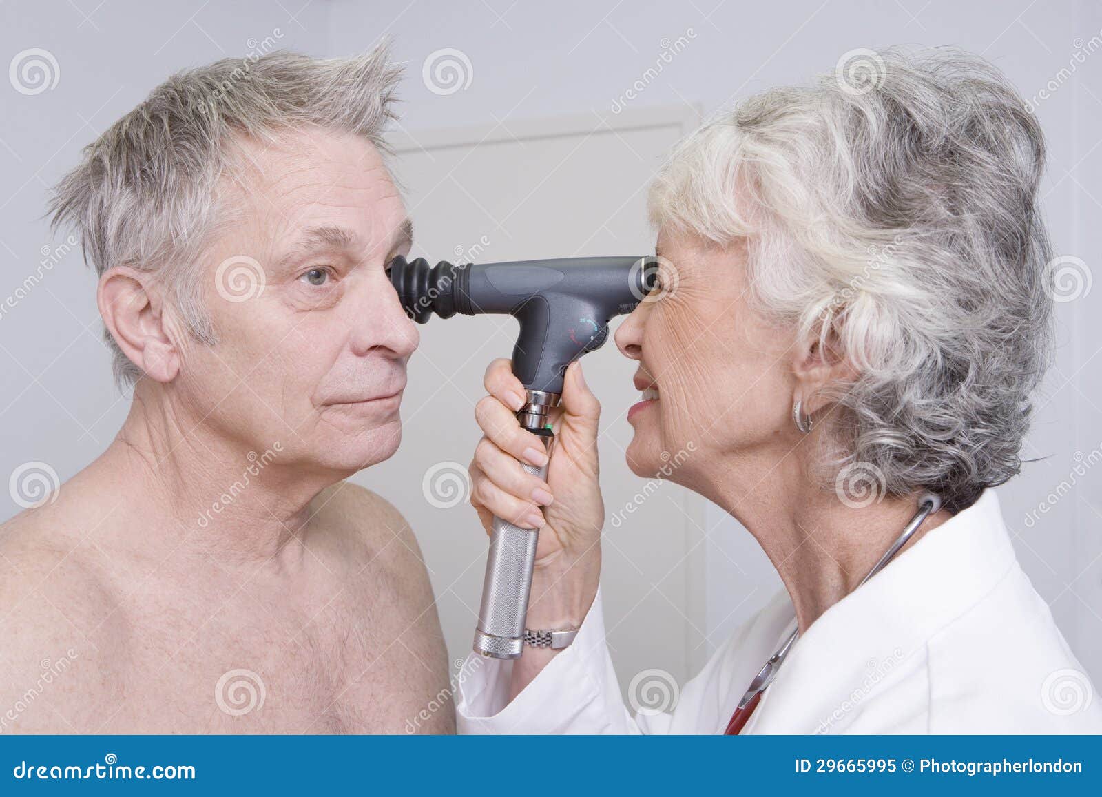 Doctor Testing Patients Eyesight Stock Image - Image of checking ...