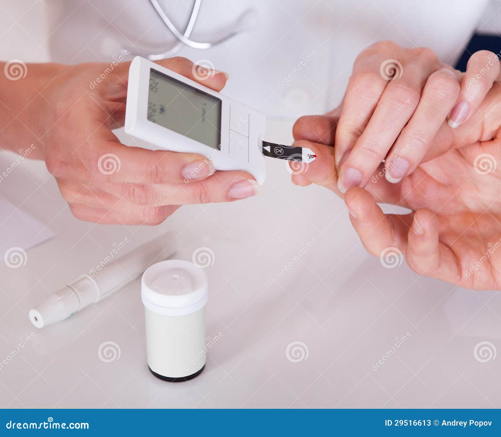 Doctor Testing a Patients Glucose Level Stock Image - Image of display ...