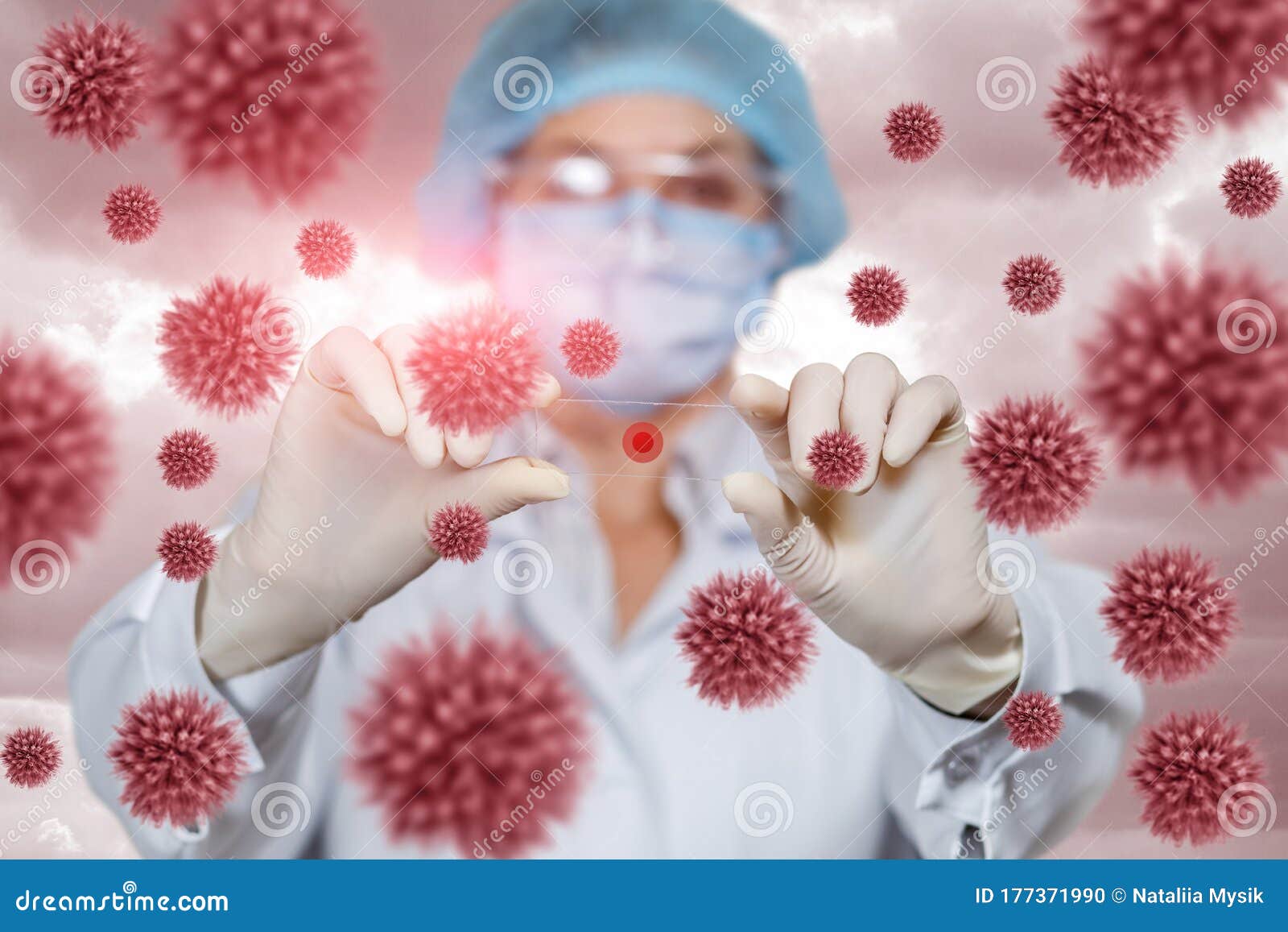 The Doctor is Testing for the Presence of the Virus Stock Photo - Image ...