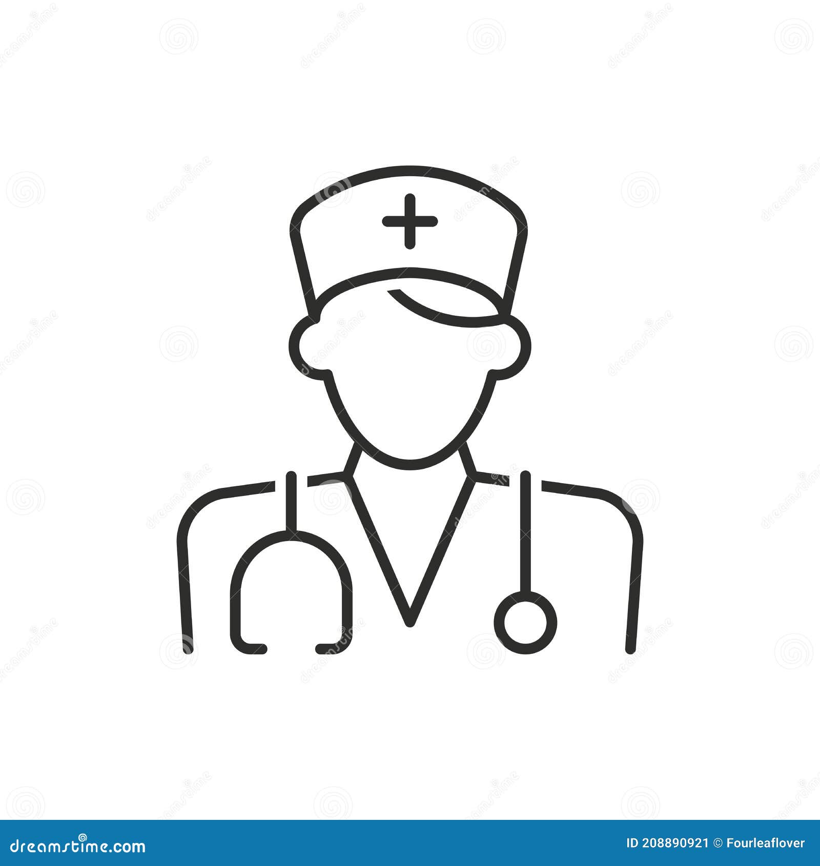 Doctor Thin Line Icon Medicine and Hospital Physician Sign Stock Vector ...