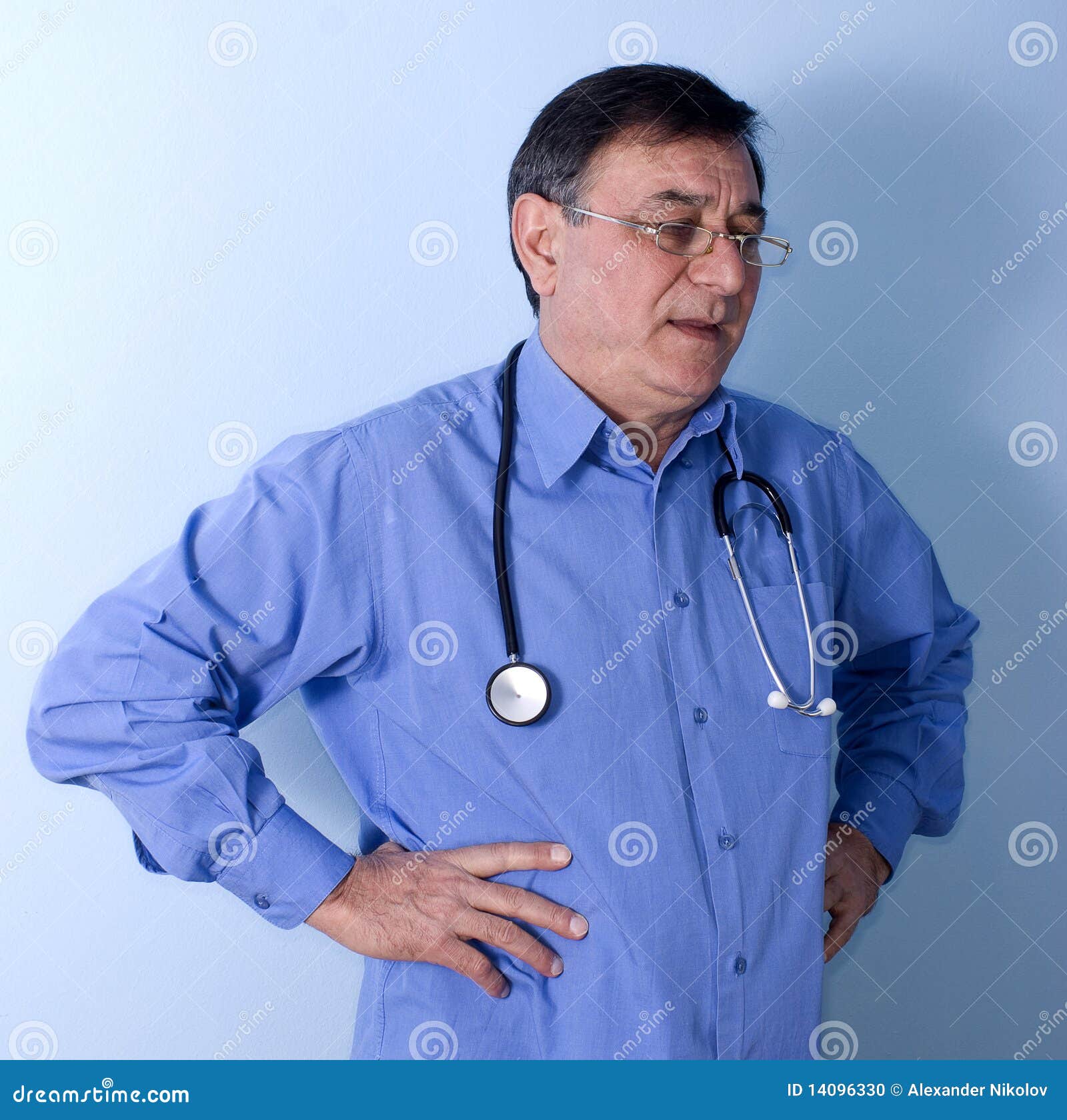 Doctor thinking stock photo. Image of think, blueish - 14096330