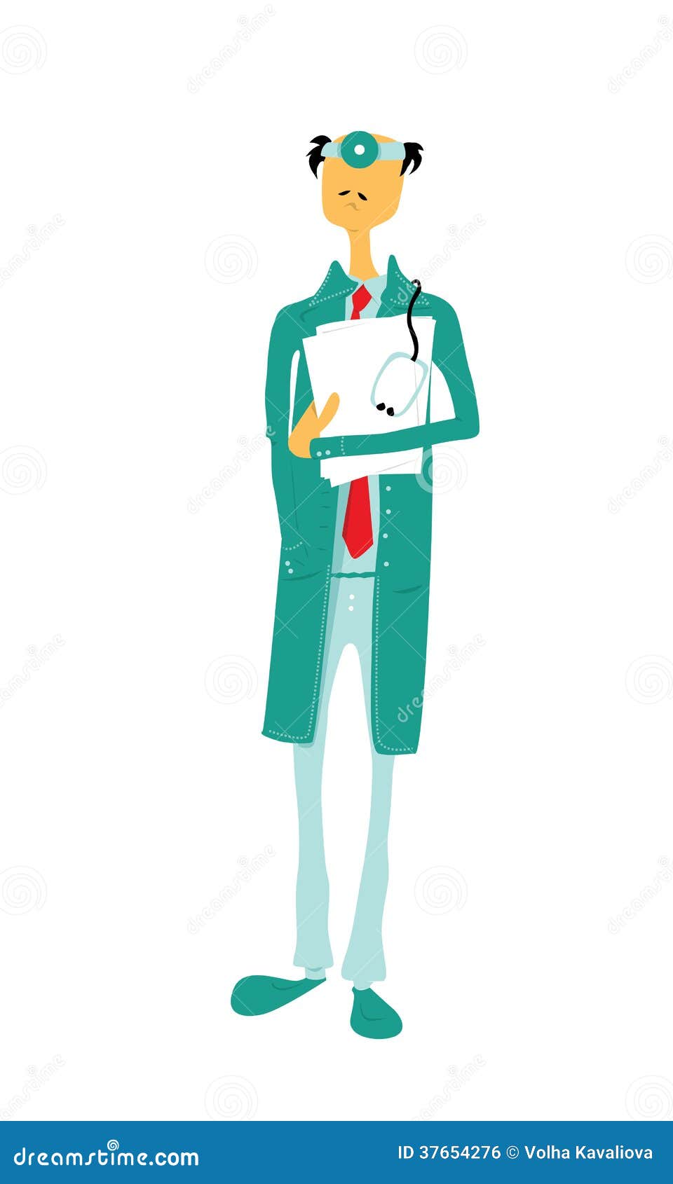 Doctor thinking stock vector. Illustration of professional - 37654276