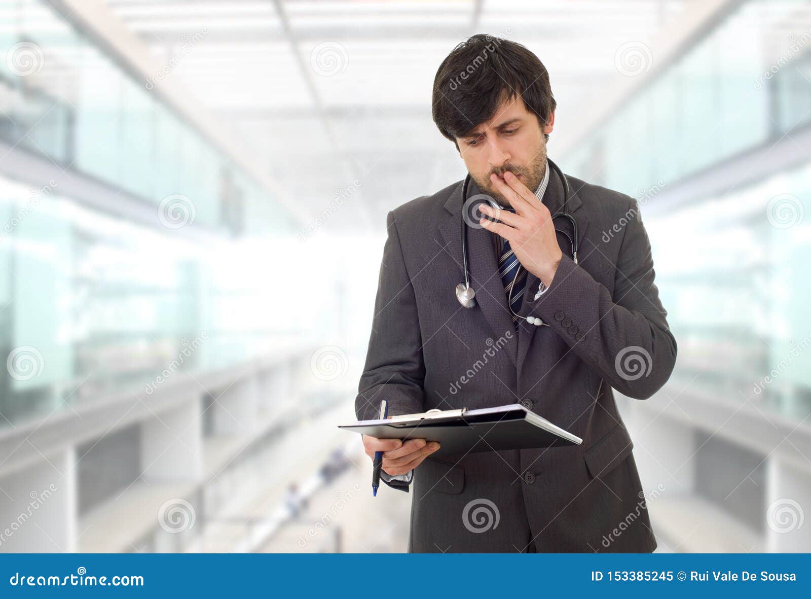 Doctor thinking stock image. Image of health, serious - 153385245