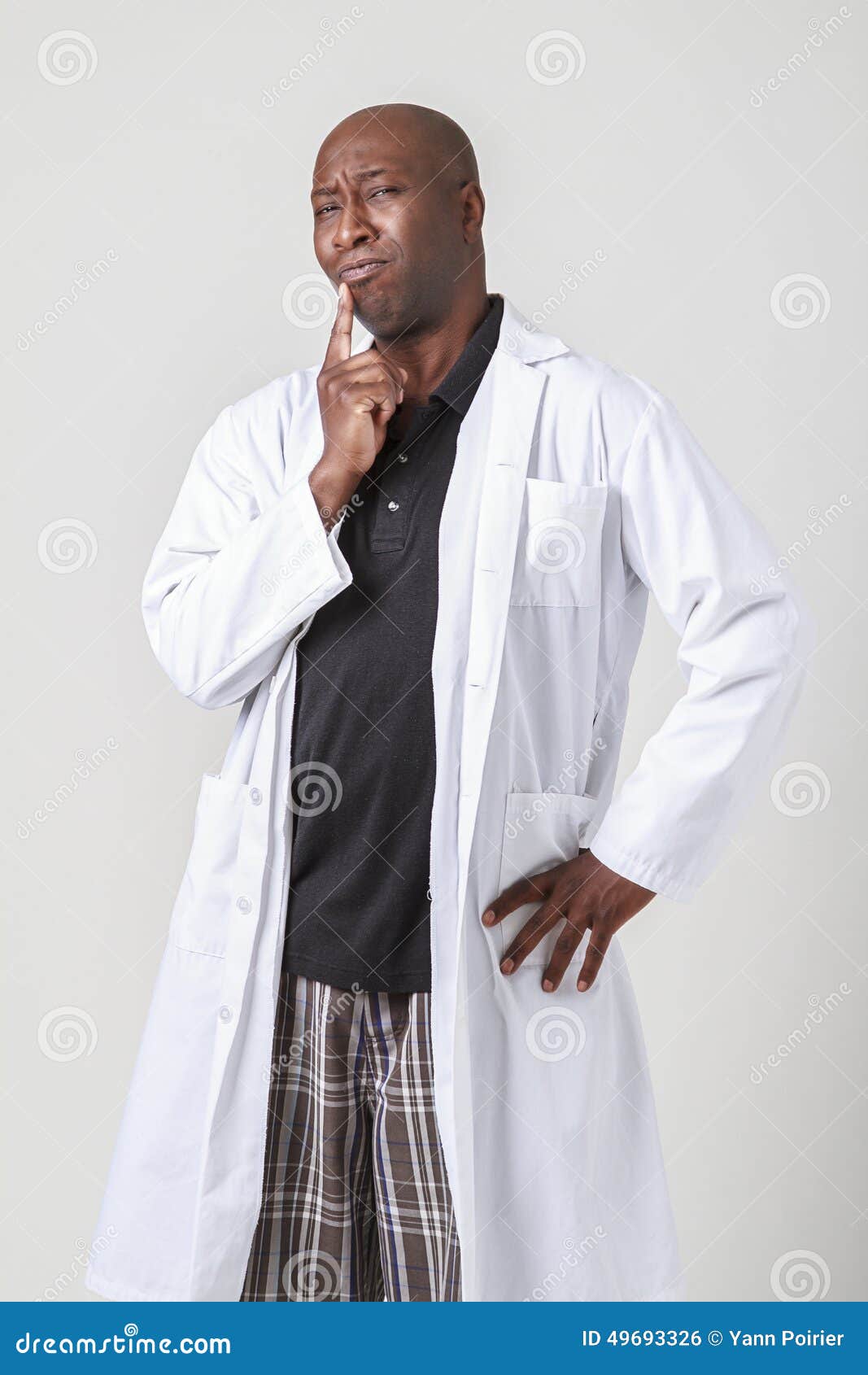 Doctor thinking stock photo. Image of african, handsome - 49693326