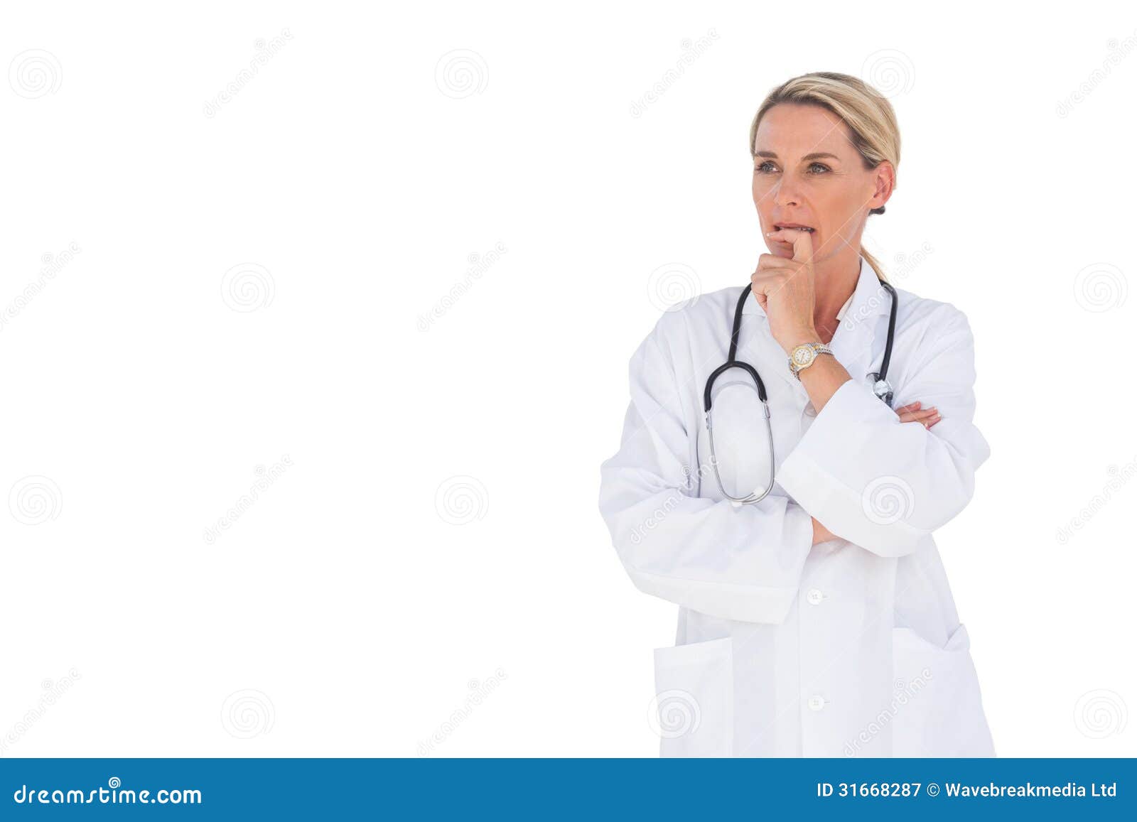 Doctor thinking stock image. Image of nervous, folded - 31668287