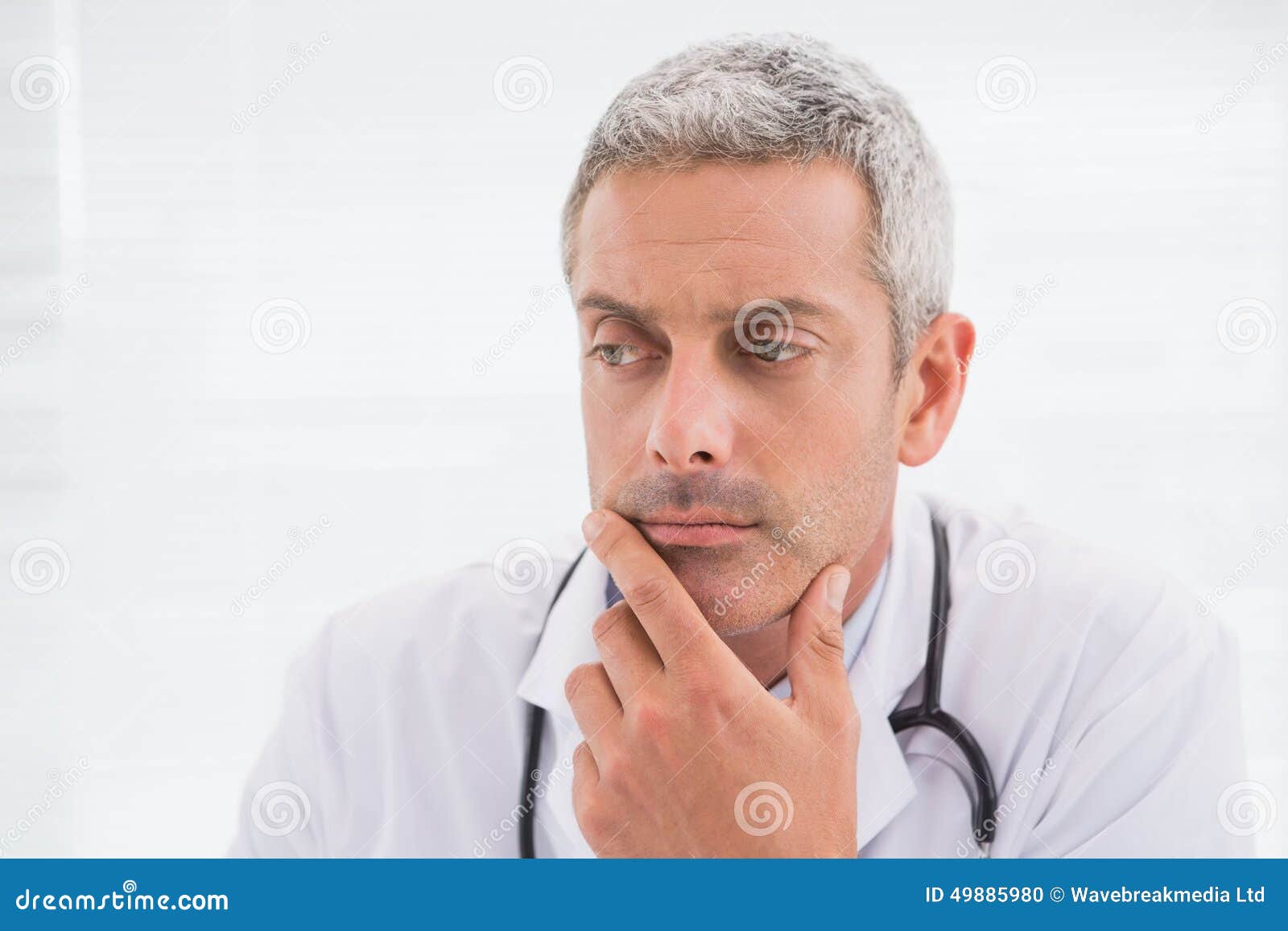 Doctor thinking stock photo. Image of practitioner, caucasian - 49885980