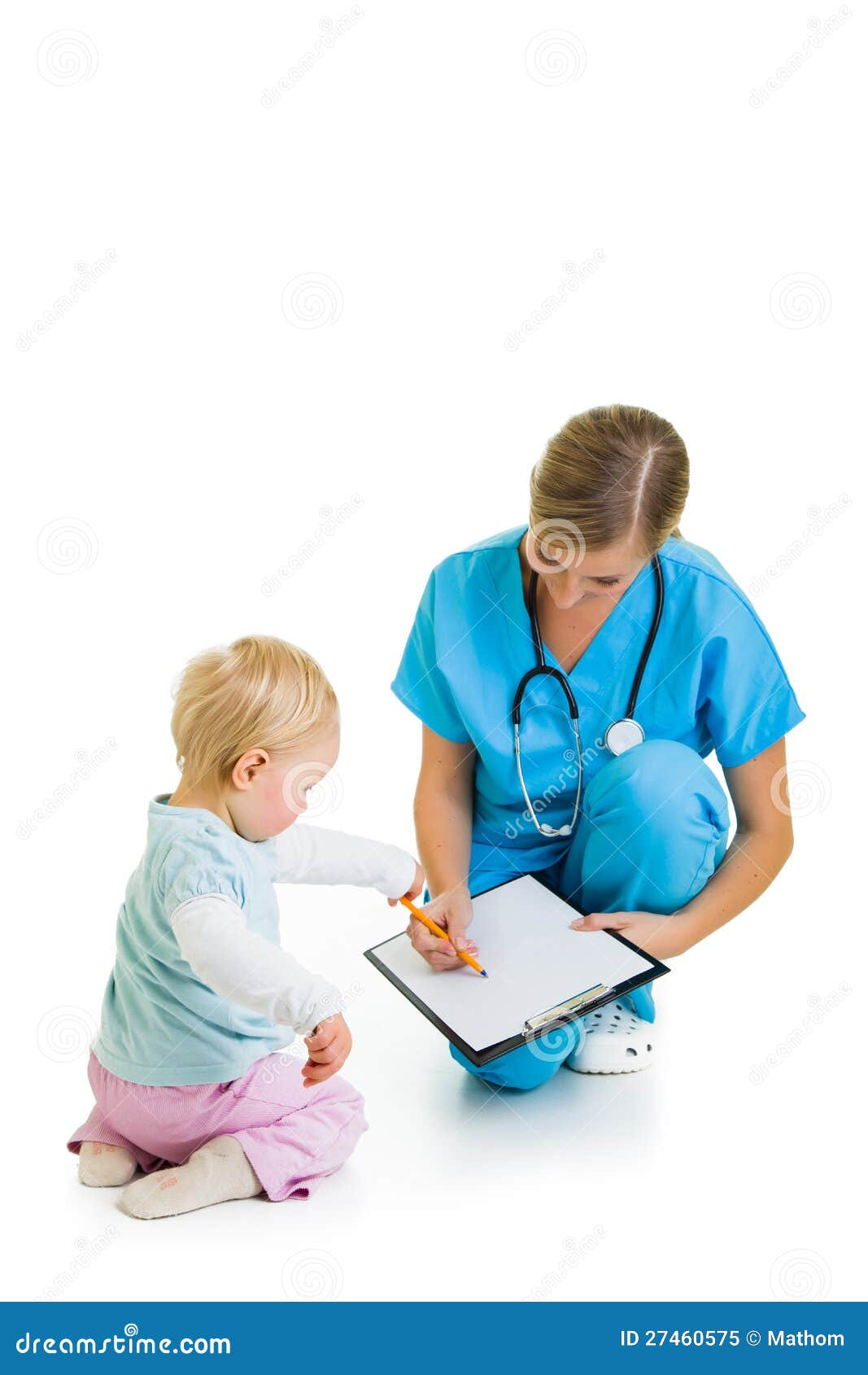 Doctor with toddler child stock image. Image of toddler - 27460575