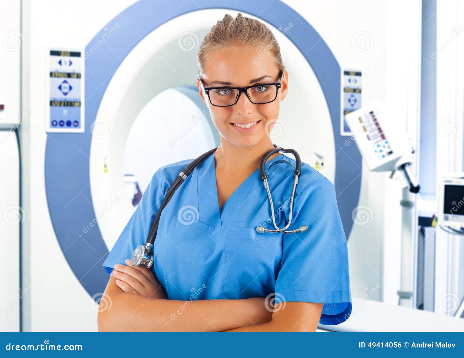 Doctor In MRI Scanner Room Royalty-Free Stock Image | CartoonDealer.com ...