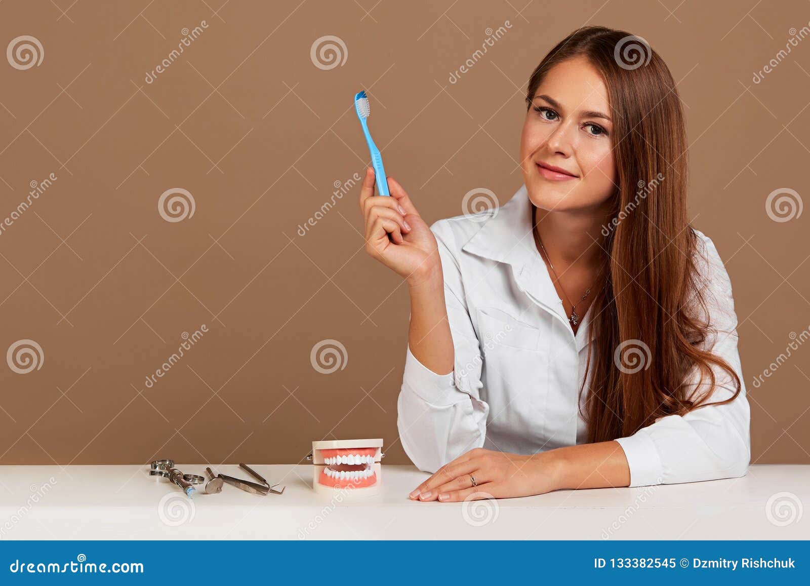 The Doctor on the Toothbrush Squeezing the Toothpaste Concept Design ...