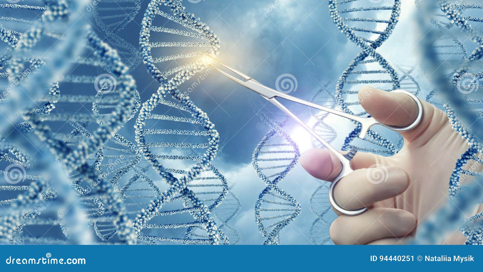 Doctor Touched Medical Clamp a DNA . Stock Image - Image of biology ...