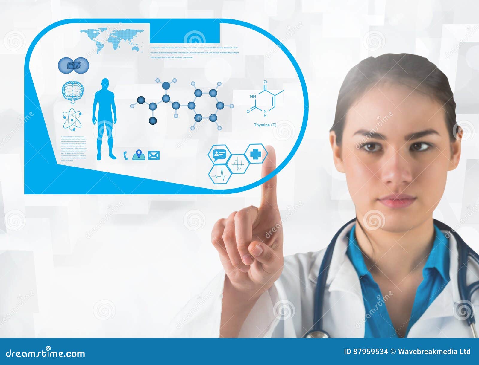 Doctor Touching Interface Screen with Medical Icons Stock Photo - Image ...