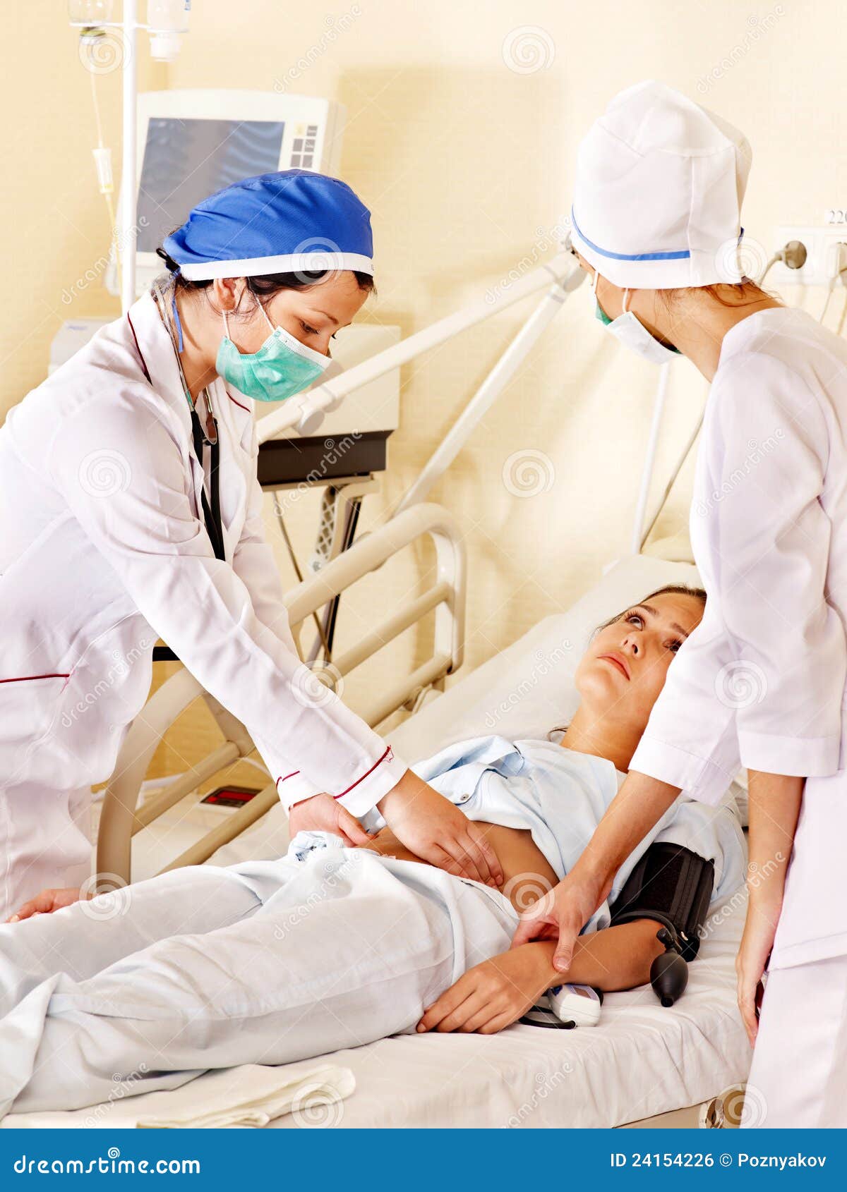 Doctor Treats Patient with Stethoscope. Stock Photo - Image of ...