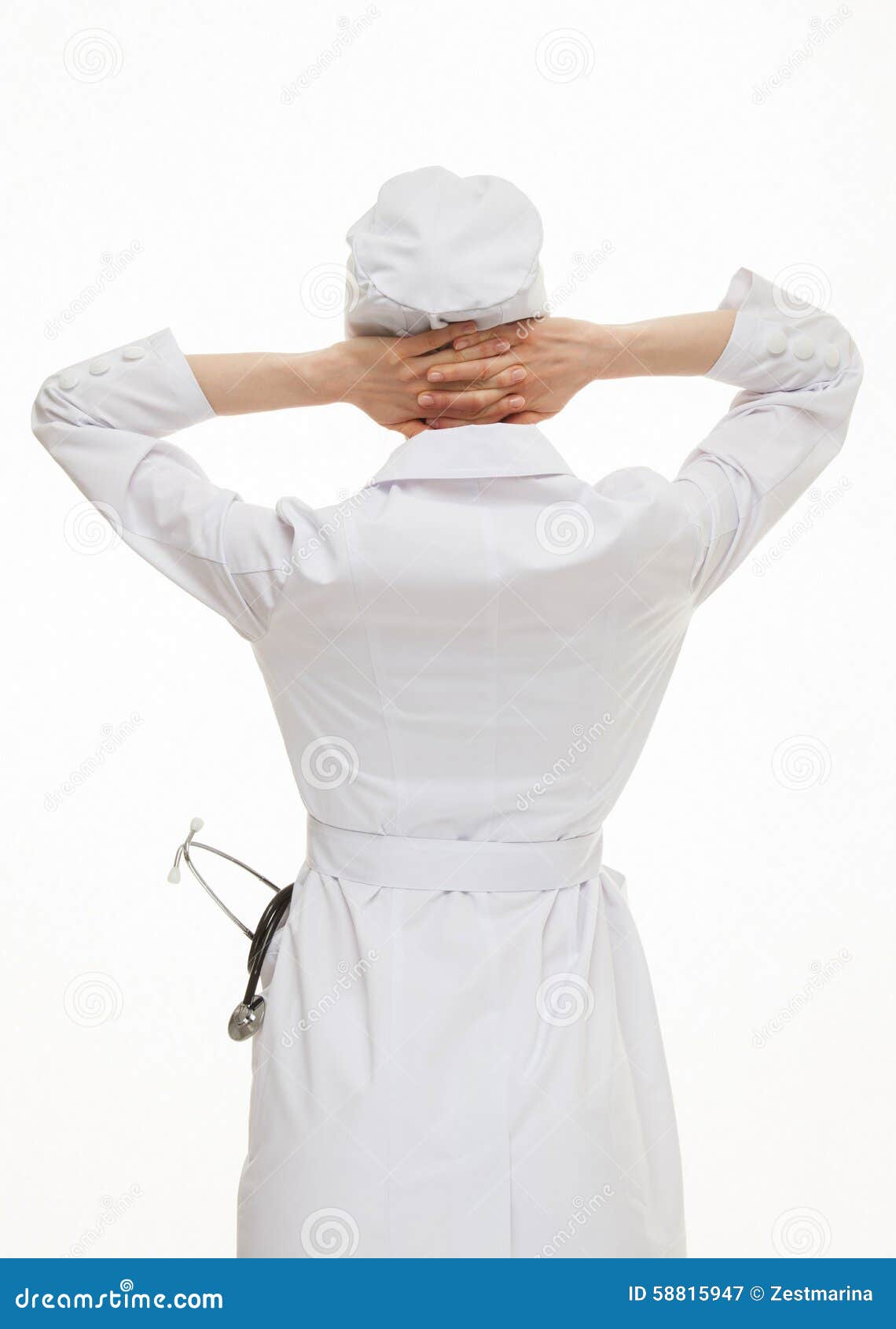 Doctor Turned Her Back and Thinking Stock Image - Image of copy ...