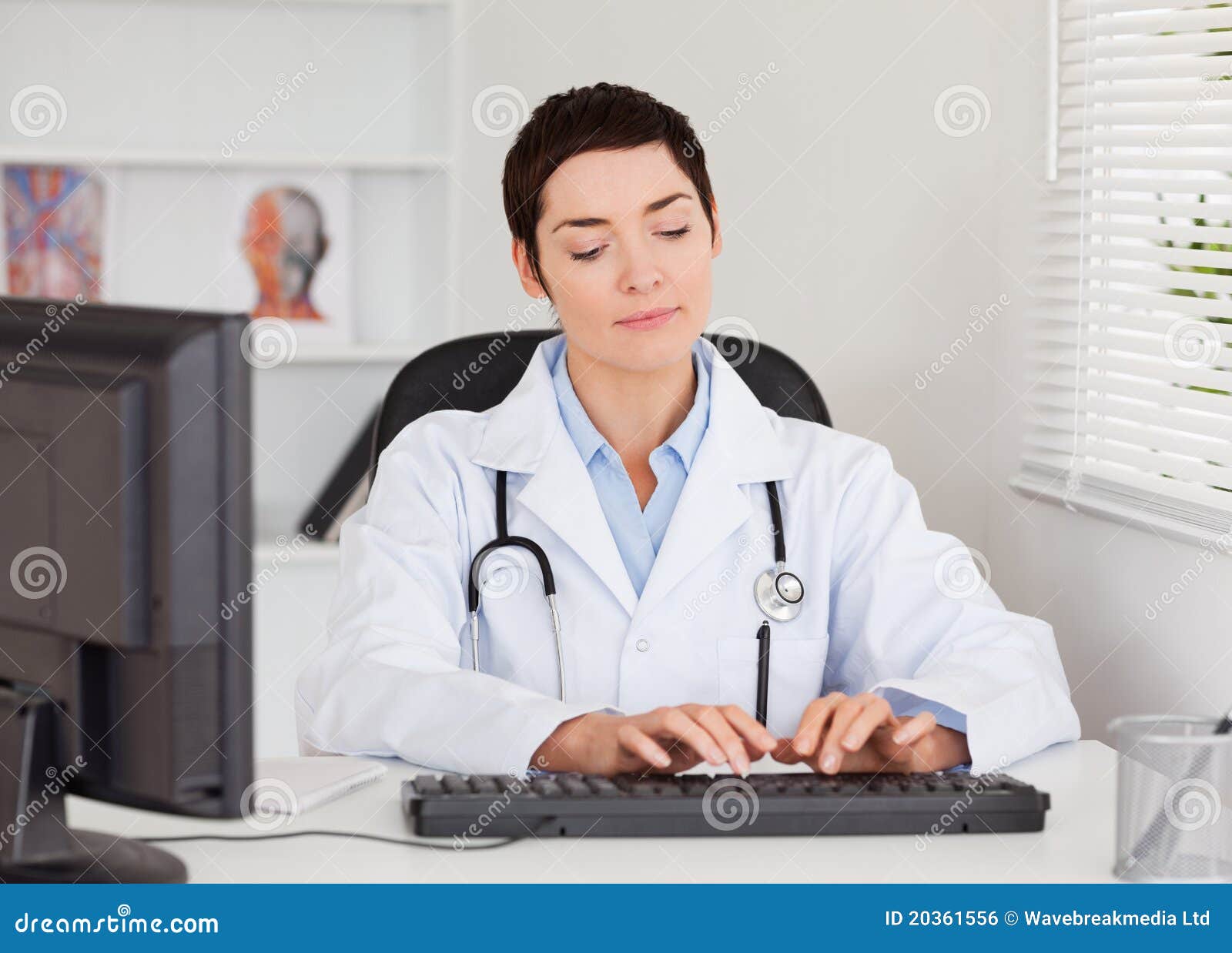 Doctor Typing with Her Computer Stock Photo - Image of healthcare ...