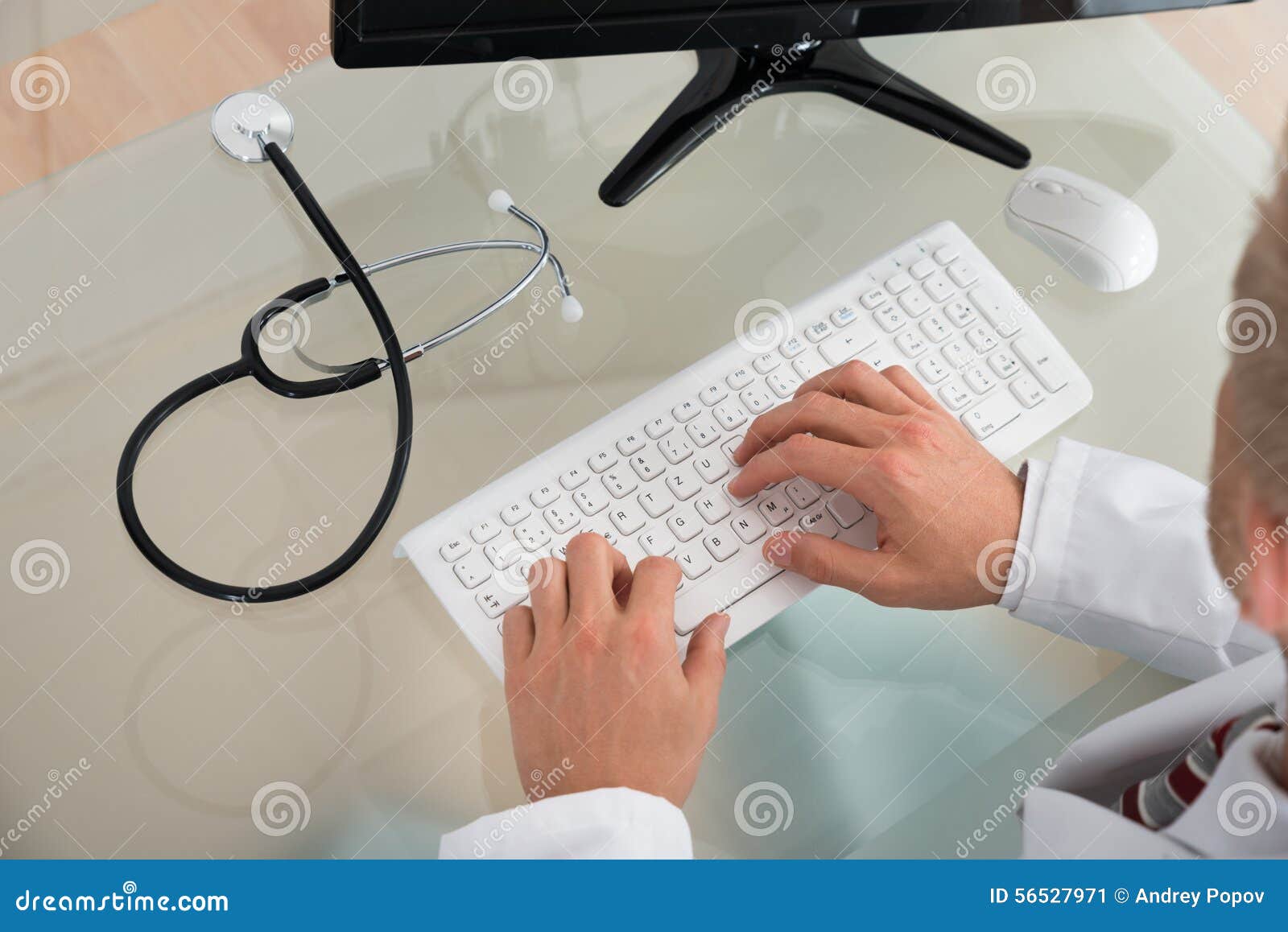 Doctor Typing on Keyboard stock image. Image of person - 56527971