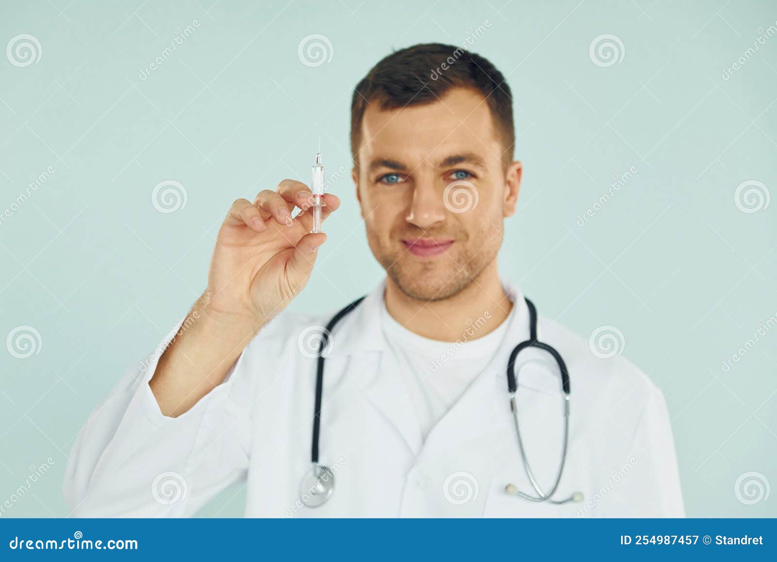 Doctor in Uniform Standing in the Studio Stock Image - Image of ...