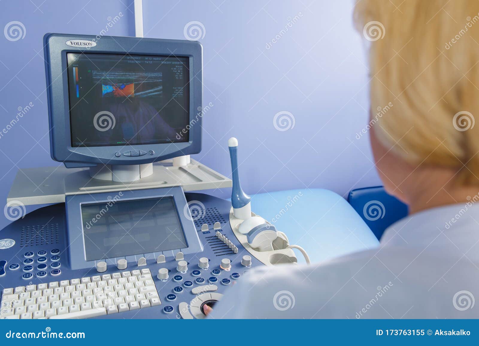 Doctor Use the Medical Ultrasound Diagnostic Machine Editorial Image ...