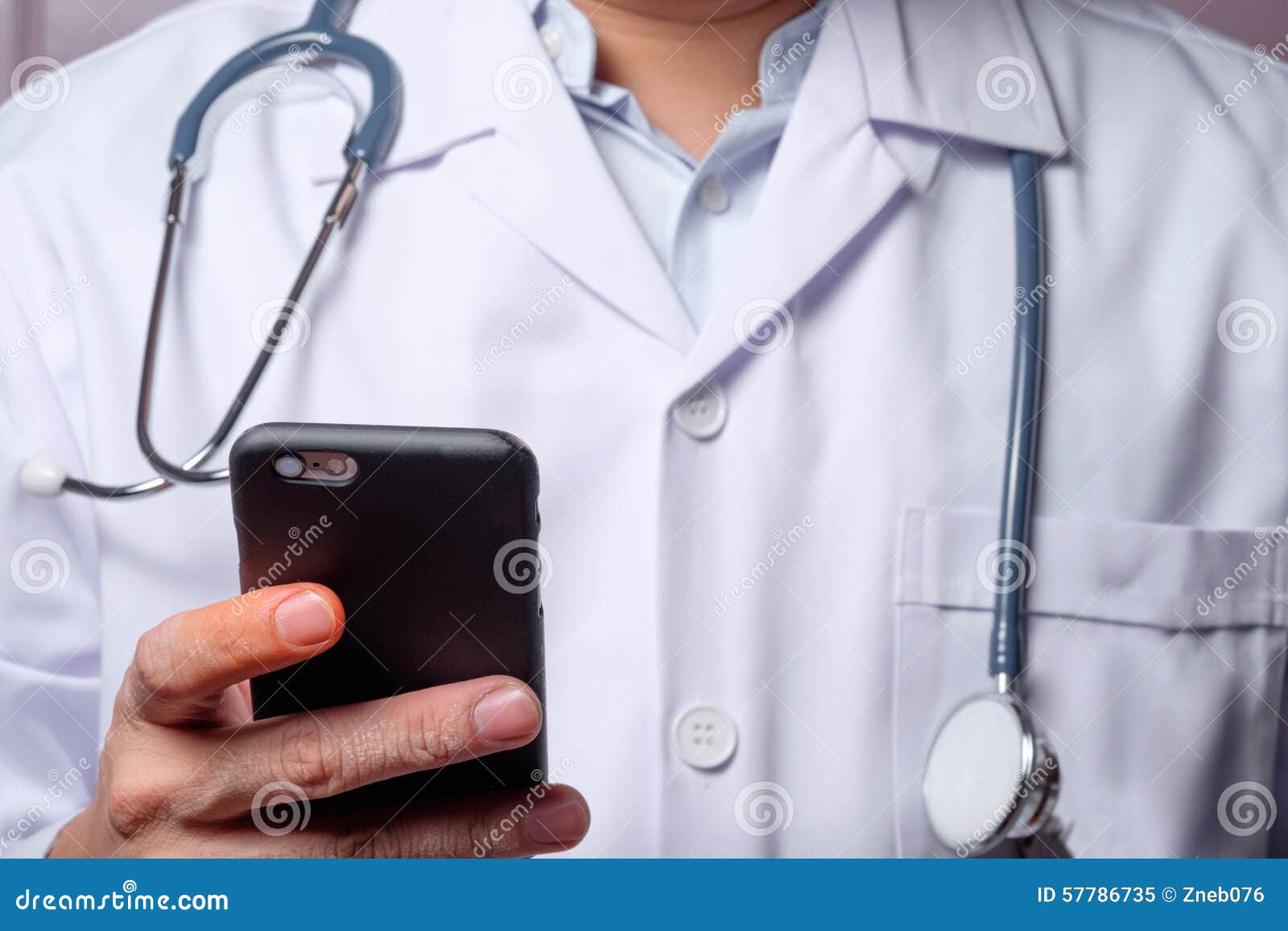 Doctor use mobile phone stock image. Image of student - 57786735