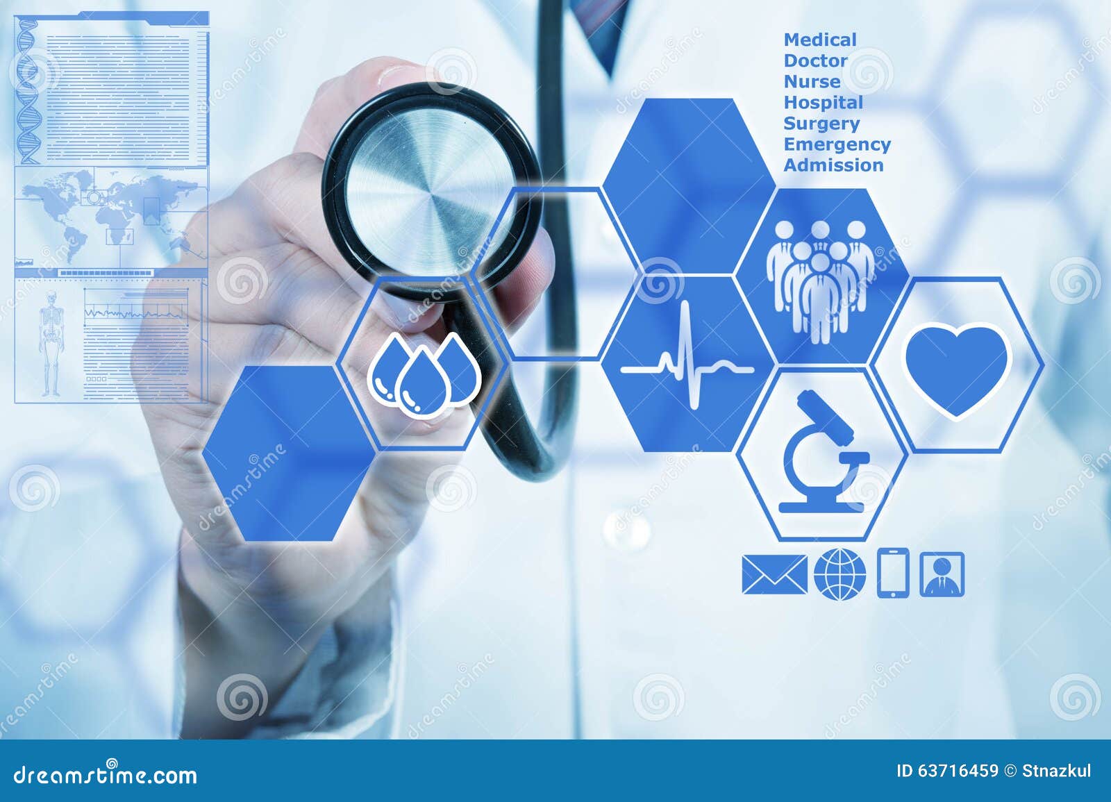 Doctor use stethoscope stock image. Image of cardiology - 63716459