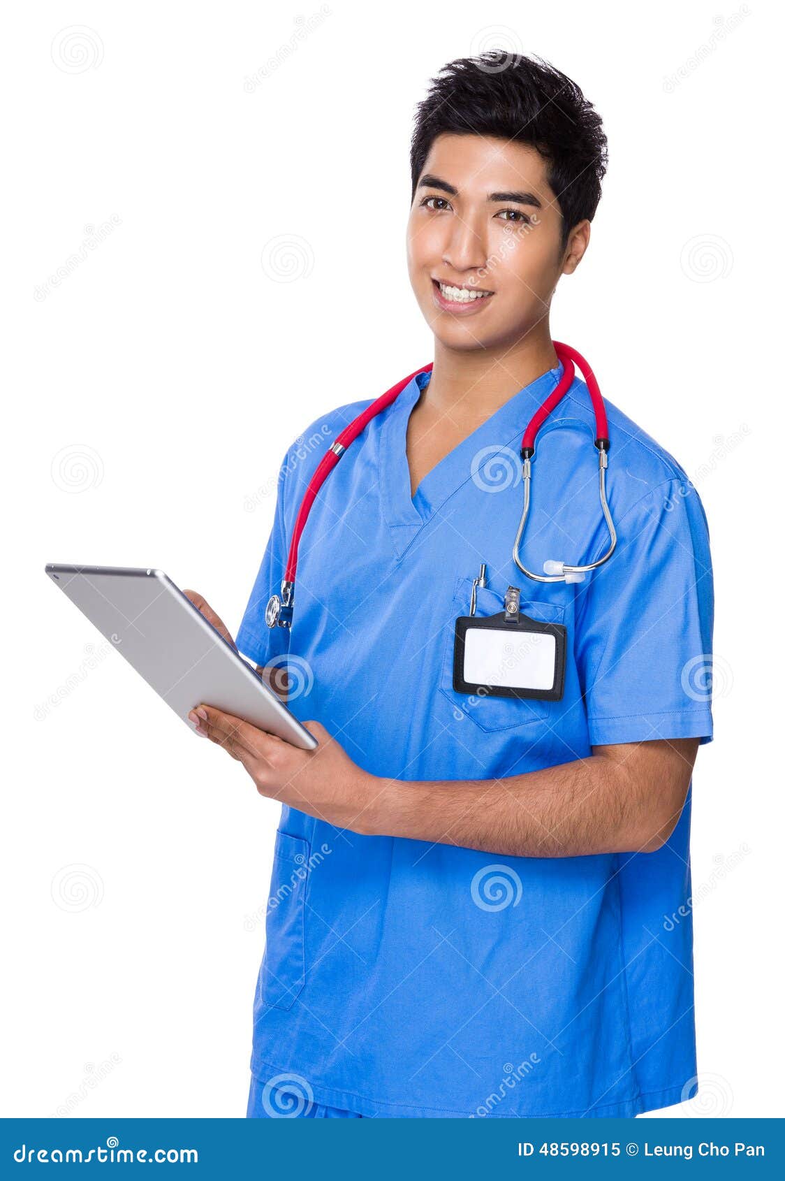 Doctor use of tablet stock image. Image of background - 48598915
