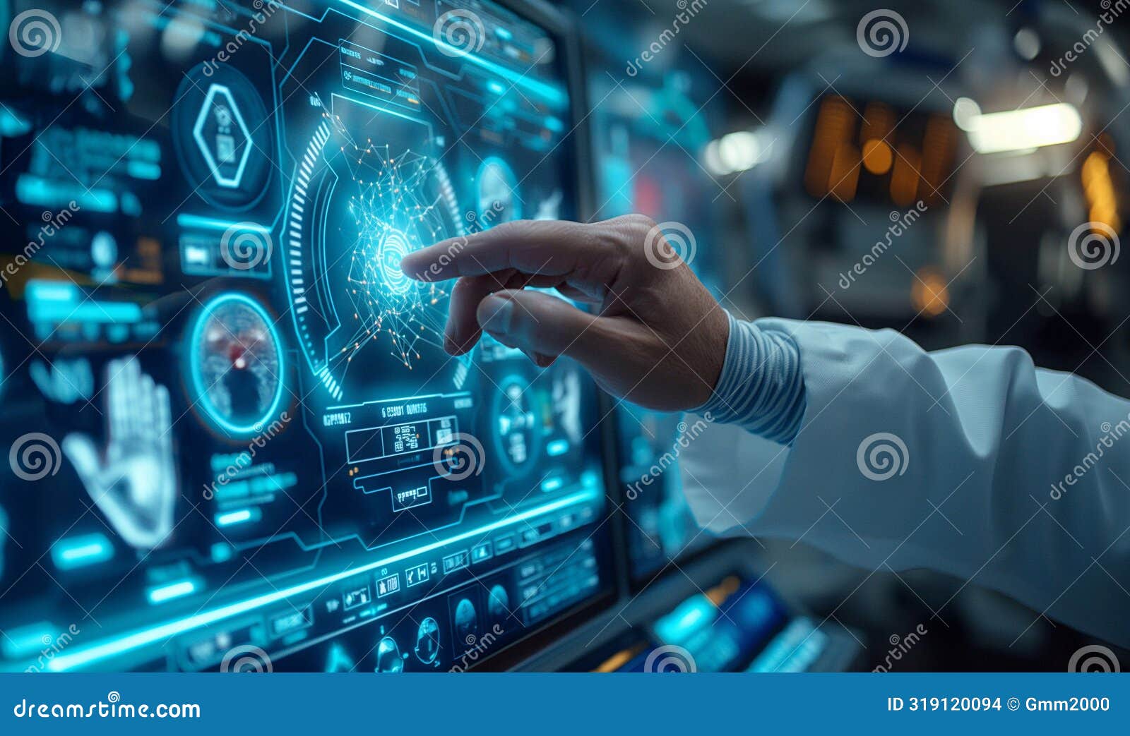 Doctor Using Advanced Medical Hologram Technology Data Generative Ai ...